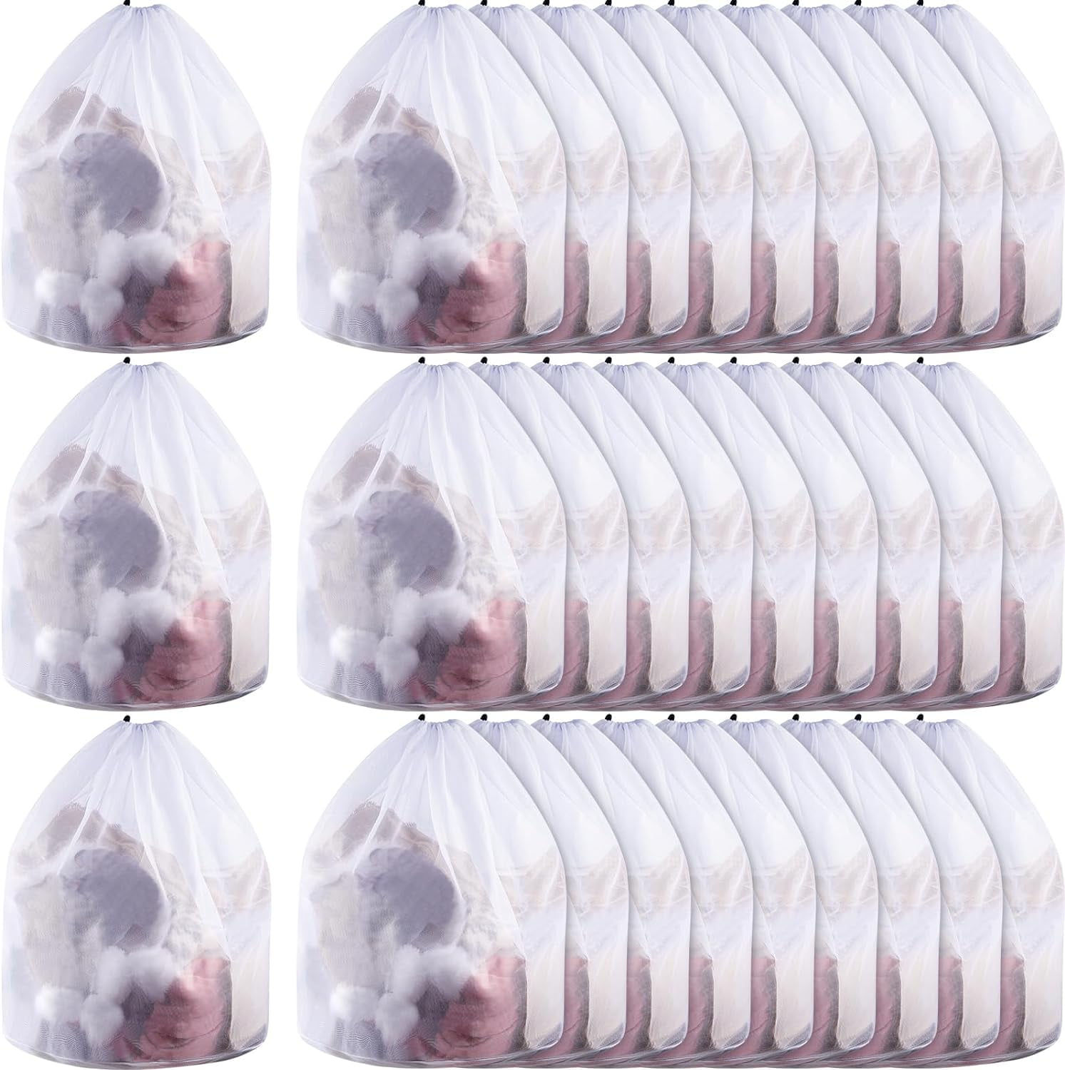 Fine Mesh Laundry Bag with Drawstring White Heavy Duty Mesh Bag Machine ...