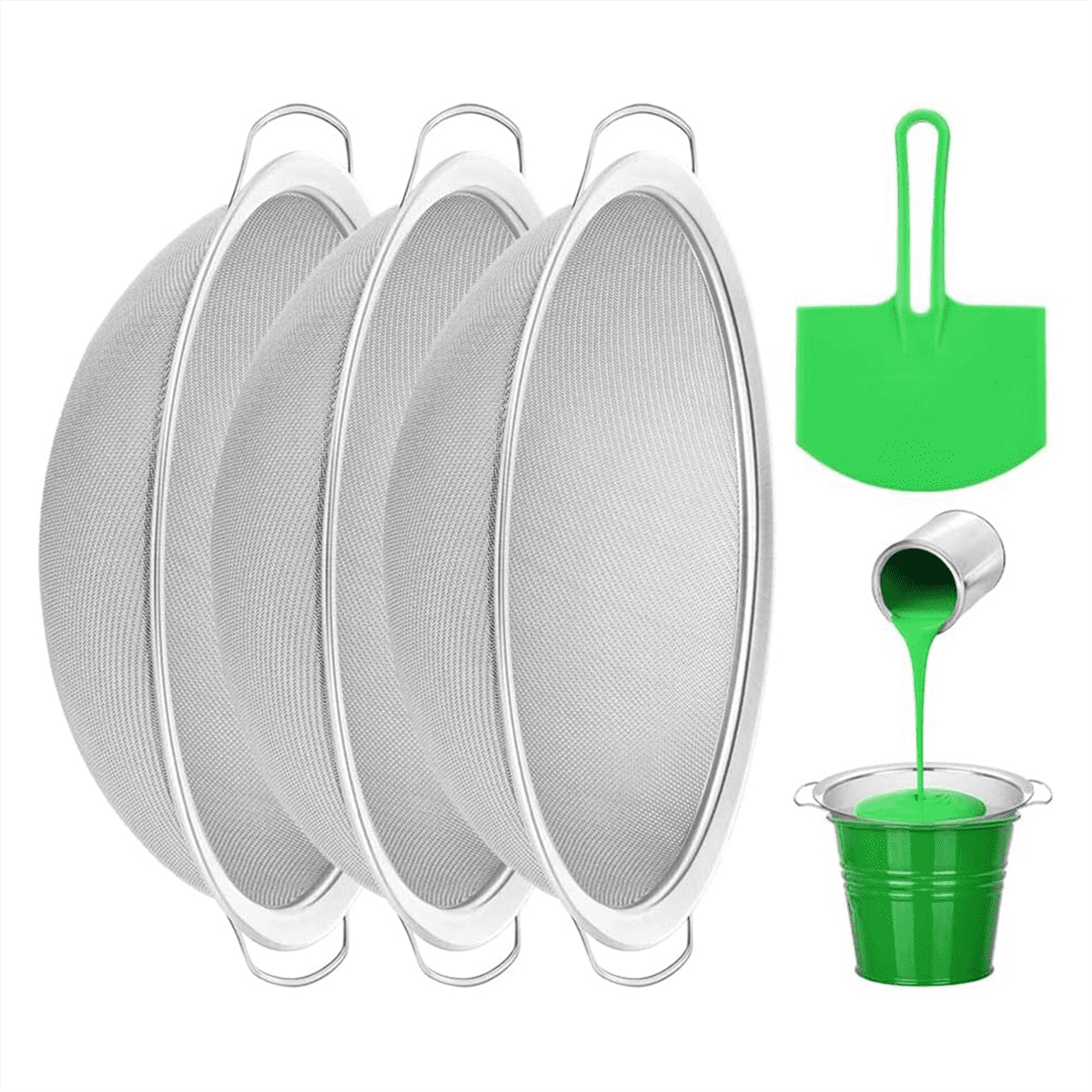 Fine Mesh Paint Strainer 60 Mesh Stainless Steel Paint Strainer Fits 5 ...