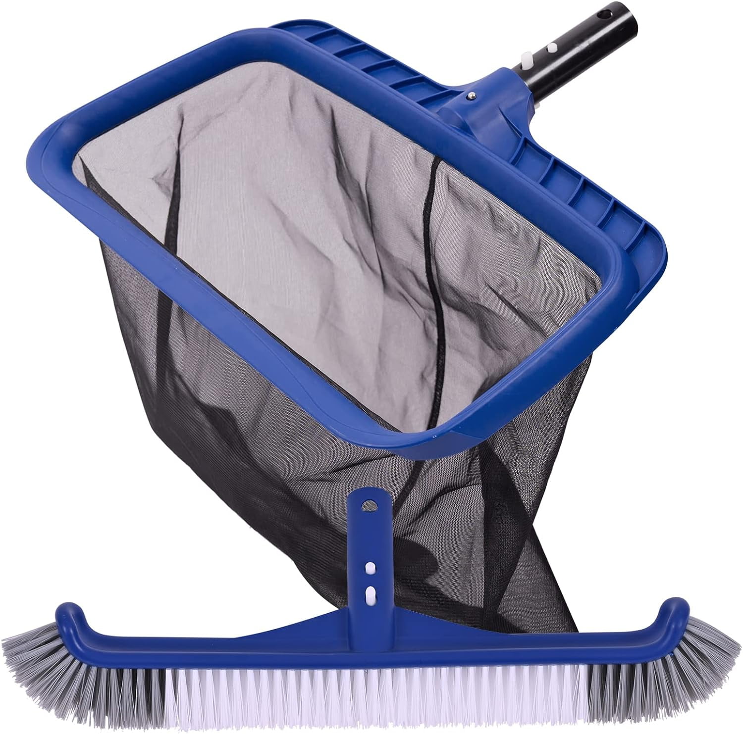 Fine Mesh Pool Net & Brush Head Combo - Sturdy Skimmer with 17.5 ...