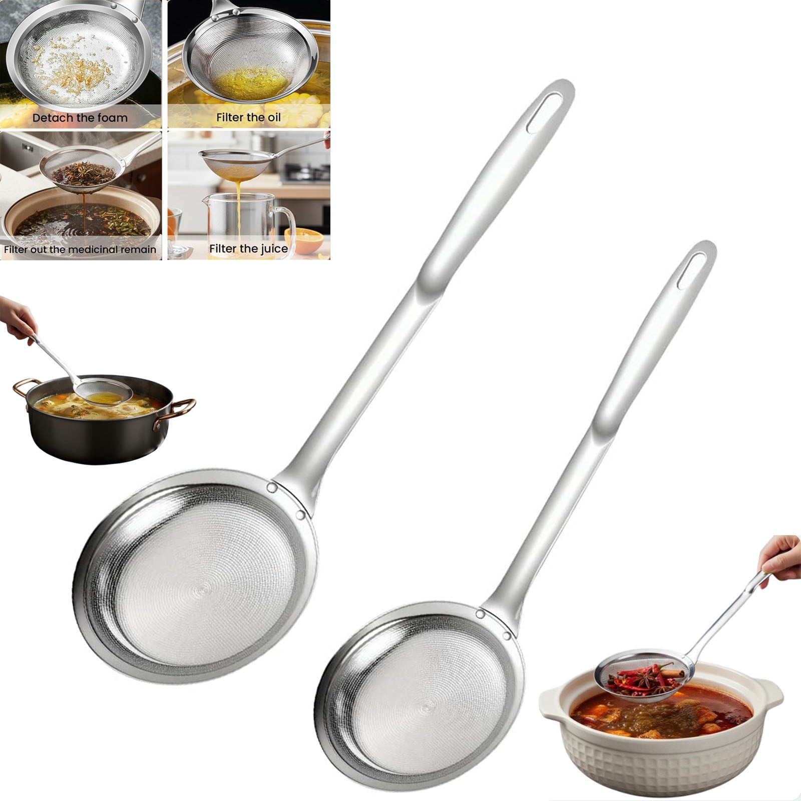Fine Mesh Stainless Steel Colander, 2026 Upgraded Stainless Steel Oil ...