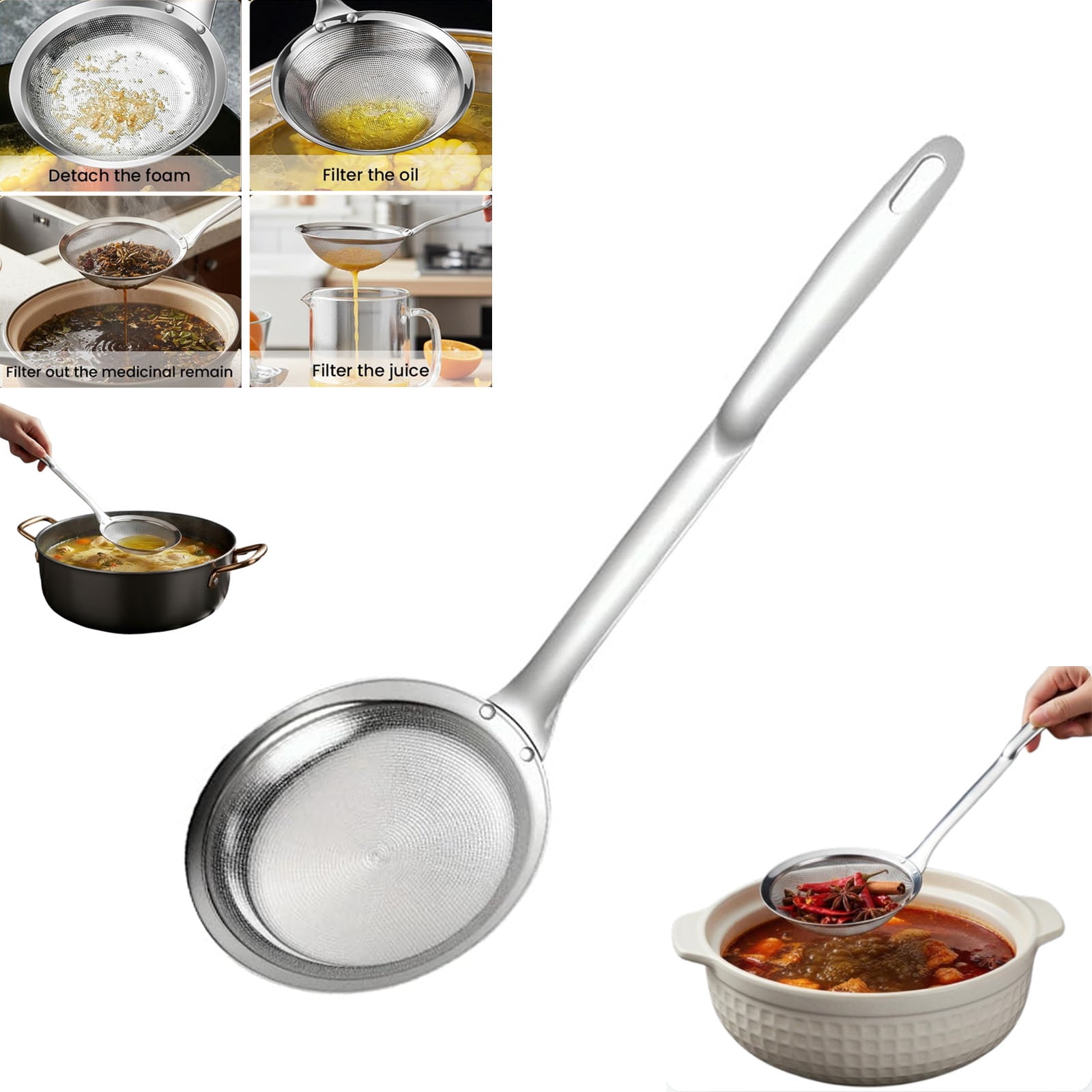 Fine Mesh Stainless Steel Colander, 2026 Upgraded Stainless Steel Oil ...