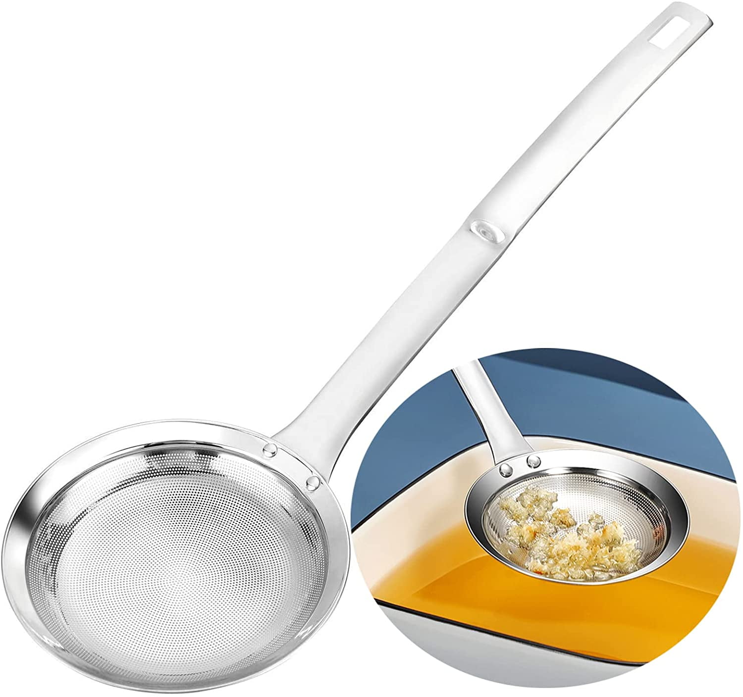 Fine Mesh Stainless Steel Colander, 3.1/3.7/4.4In Multi-functional ...