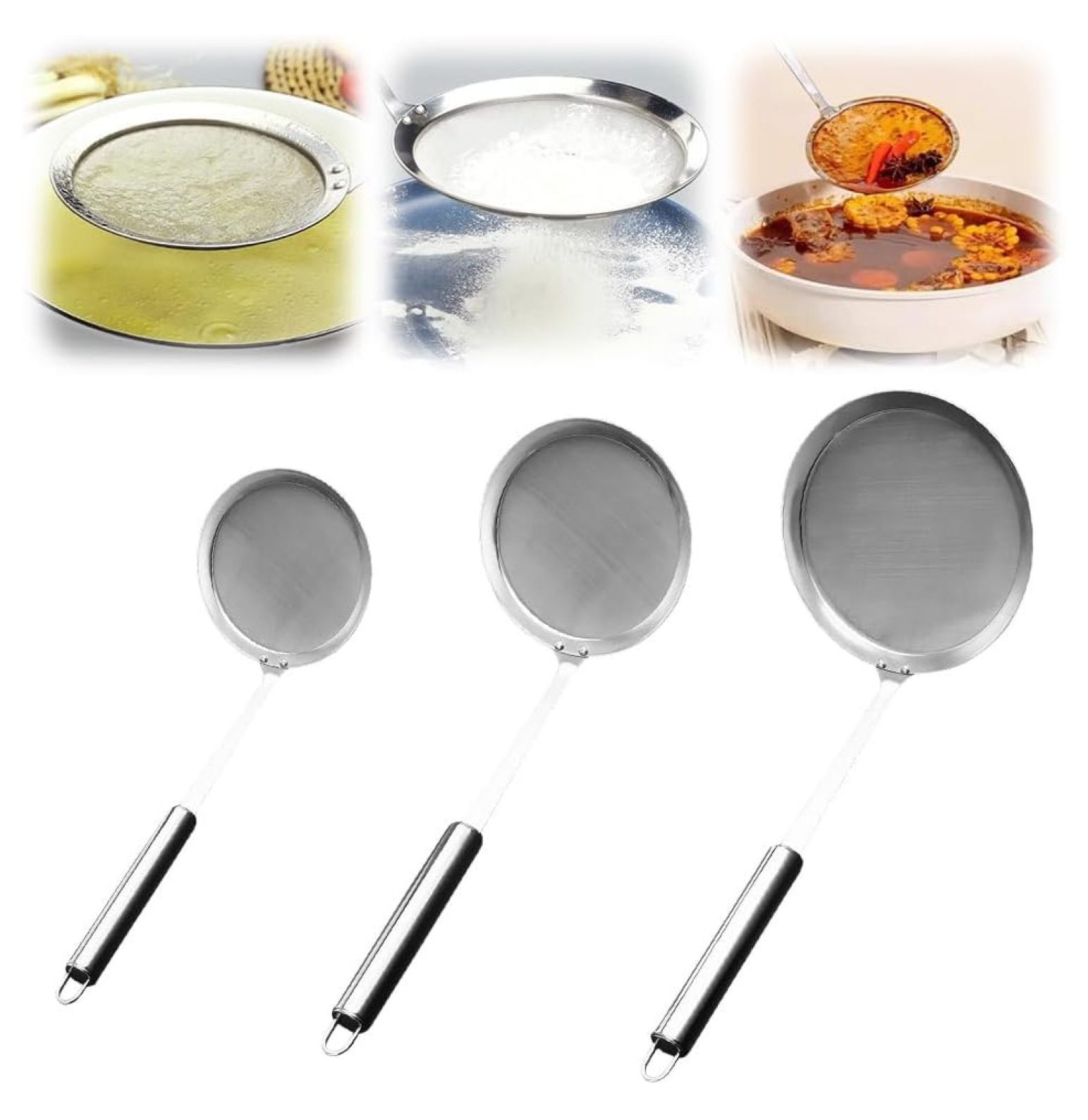 Fine Mesh Stainless Steel Colander, 304 Stainless Steel Strainer Spoon ...