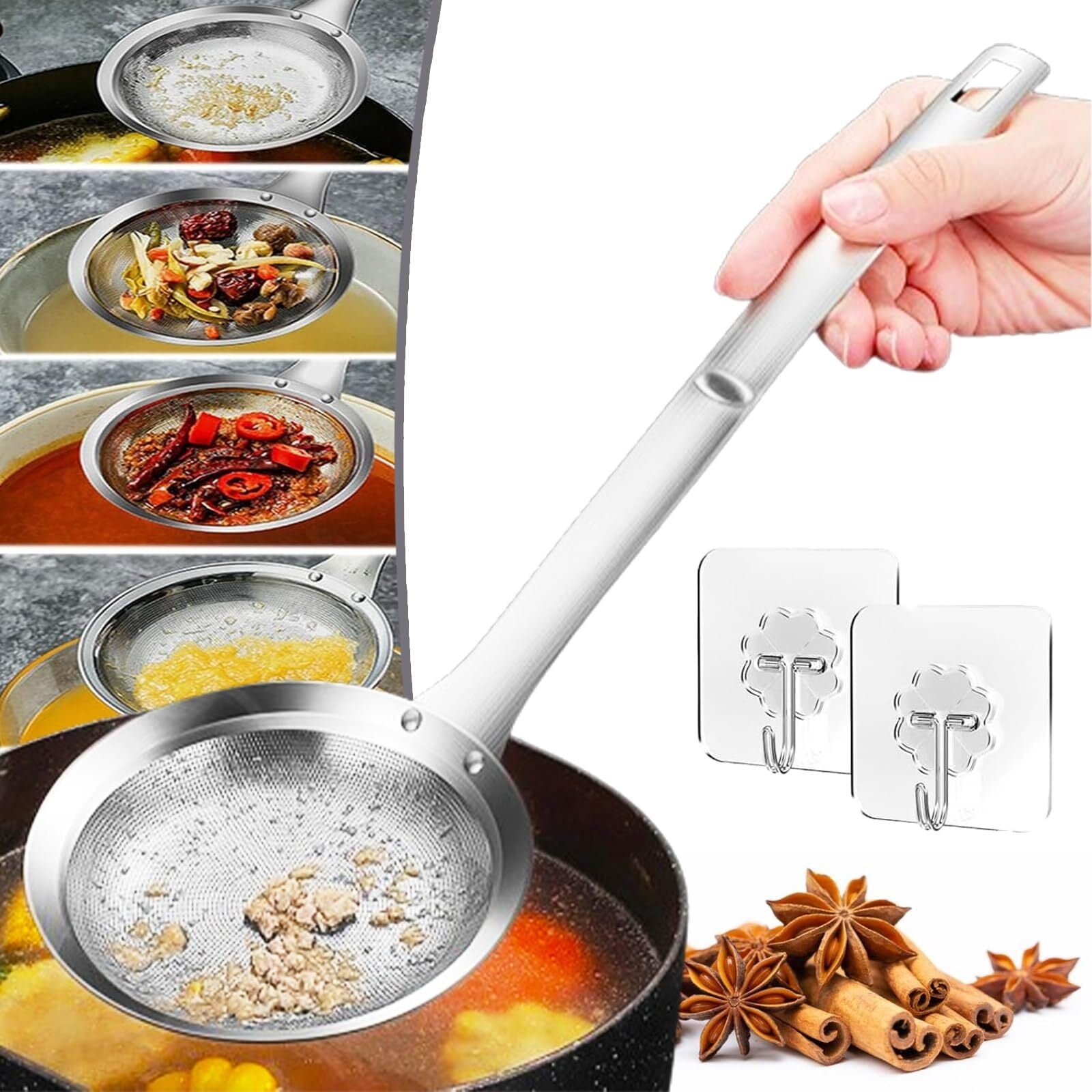 Stainless Steel Colander, Fine Mesh Stainless Steel Colander Spoon, 304 ...