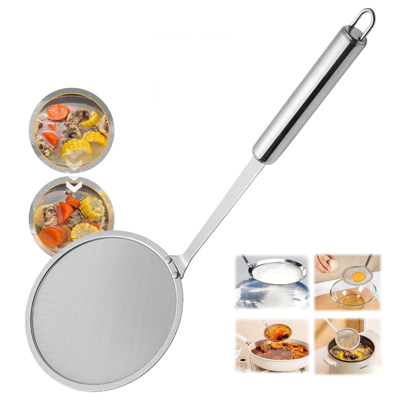 Fine Mesh Stainless Steel Colander ，Long Handle, 304 Stainless Steel ...