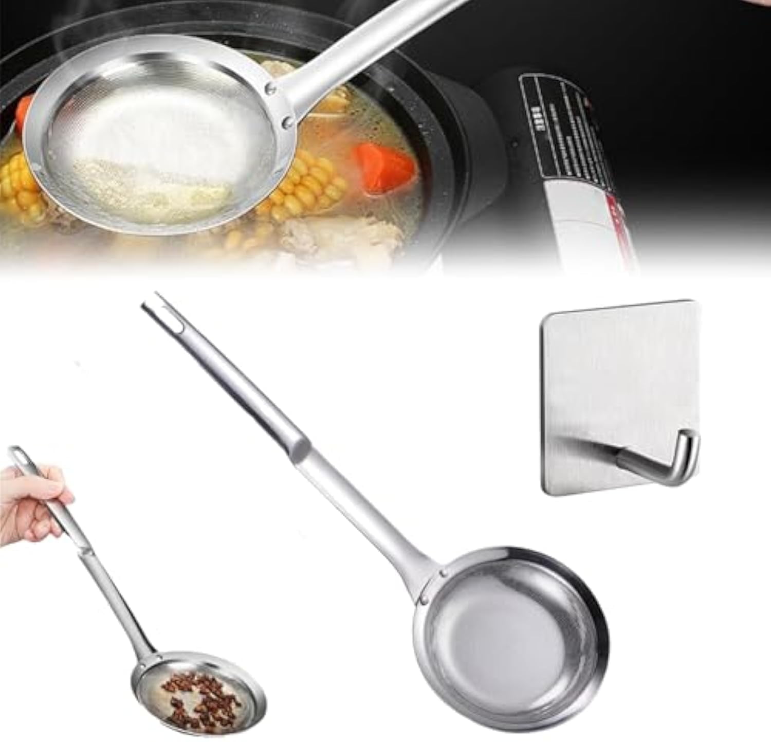 Fine Mesh Stainless Steel Colander Spoon, Extra Fine Mesh Strainer with ...