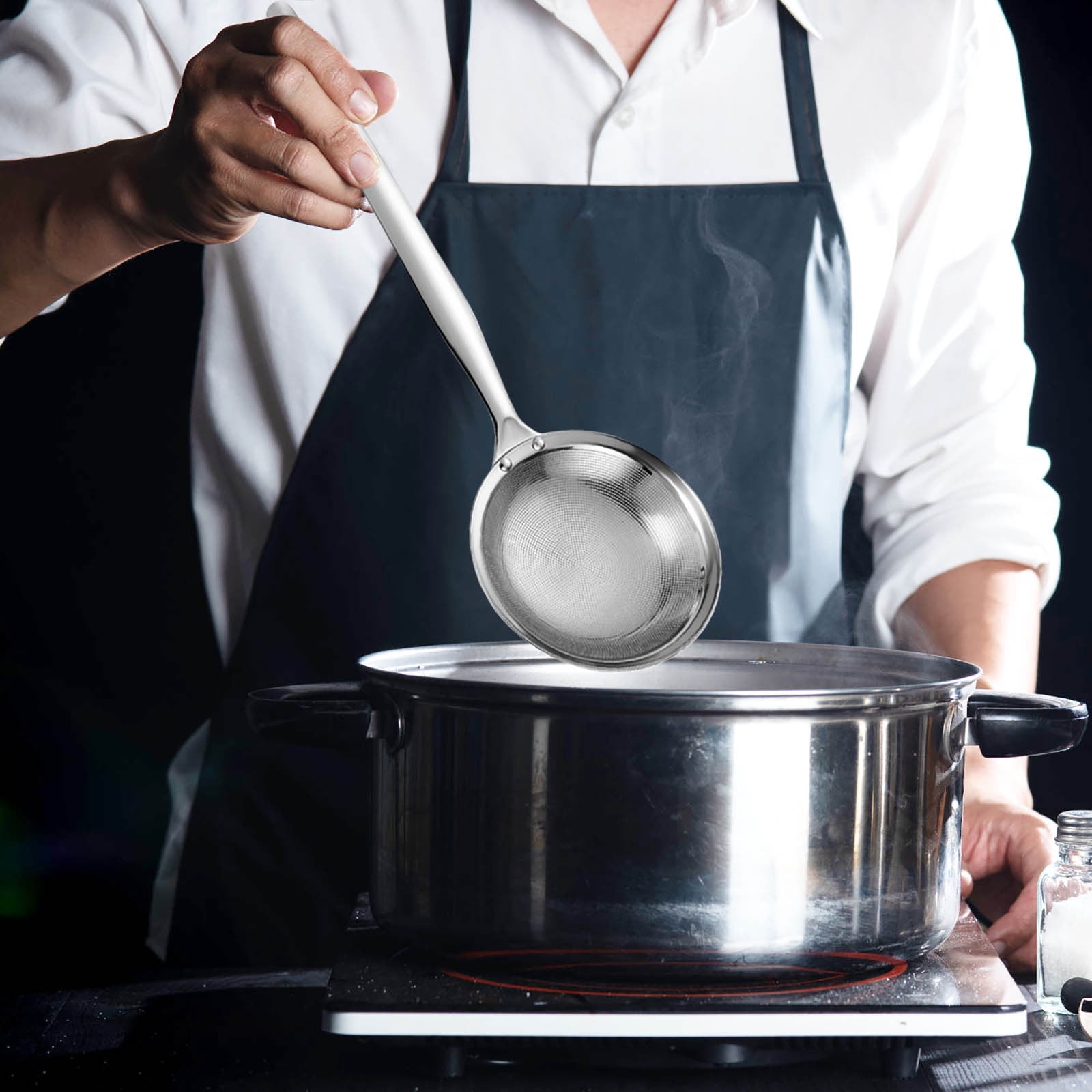 Fine Mesh Stainless Steel Strainer, 304 Skimmer Spoon Colander ...