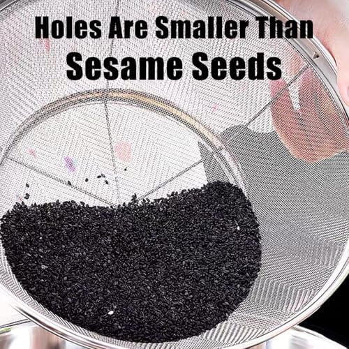 Fine Mesh Strainer for Kitchen, 4 Quart Stainless Steel Colander Bowl ...