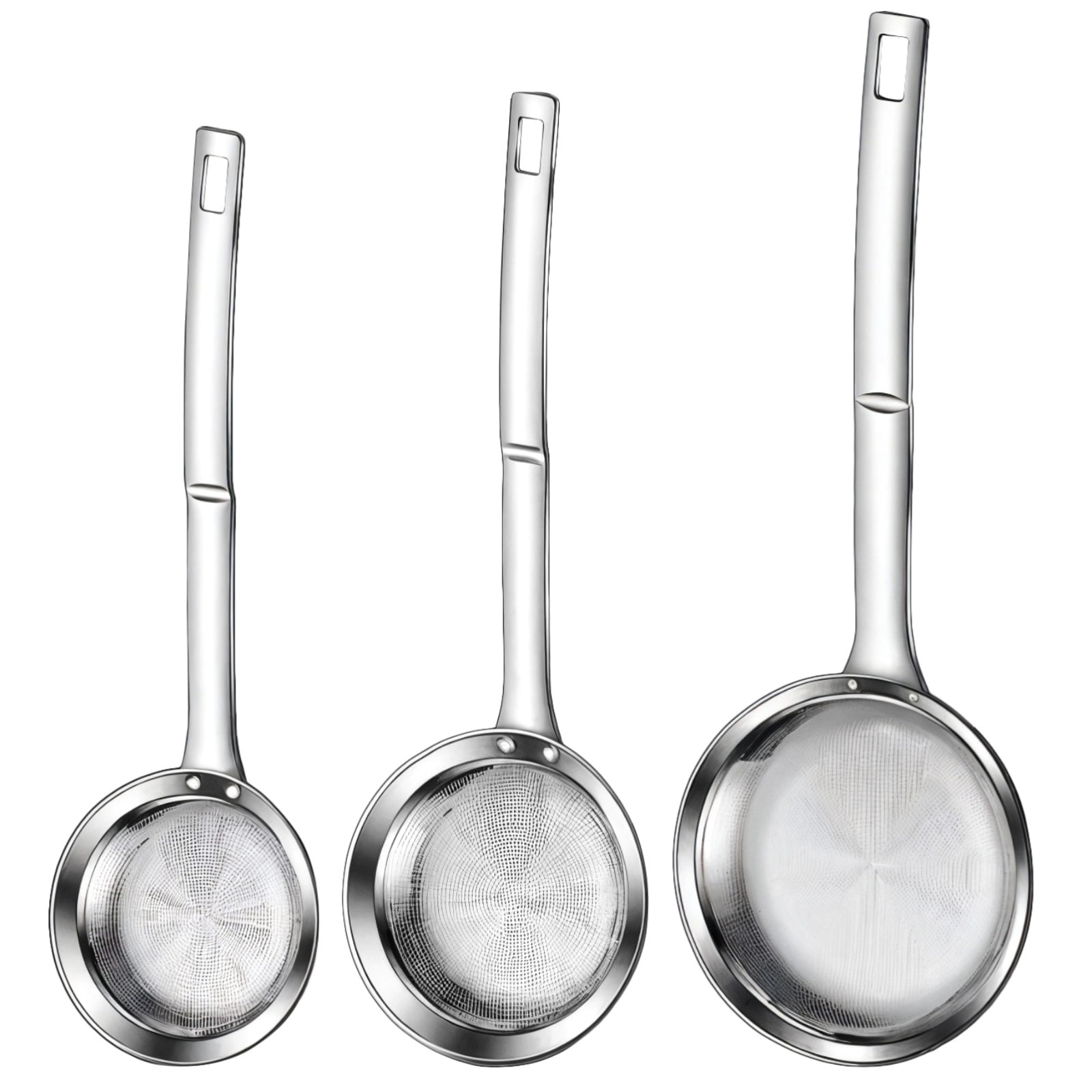 Fine Mesh Strainer Kitchen Set, 3 Pcs Food Strainers in Stainless Steel ...