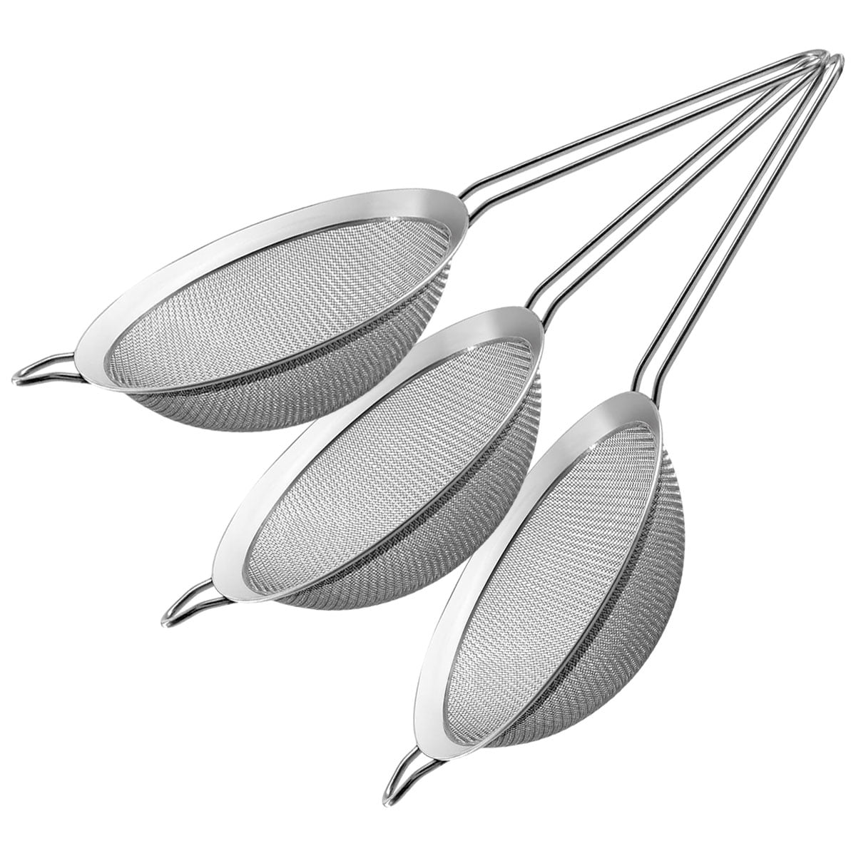 Fine Mesh Strainer Set of 3, Stainless Steel Wire Strainers for Kitchen ...