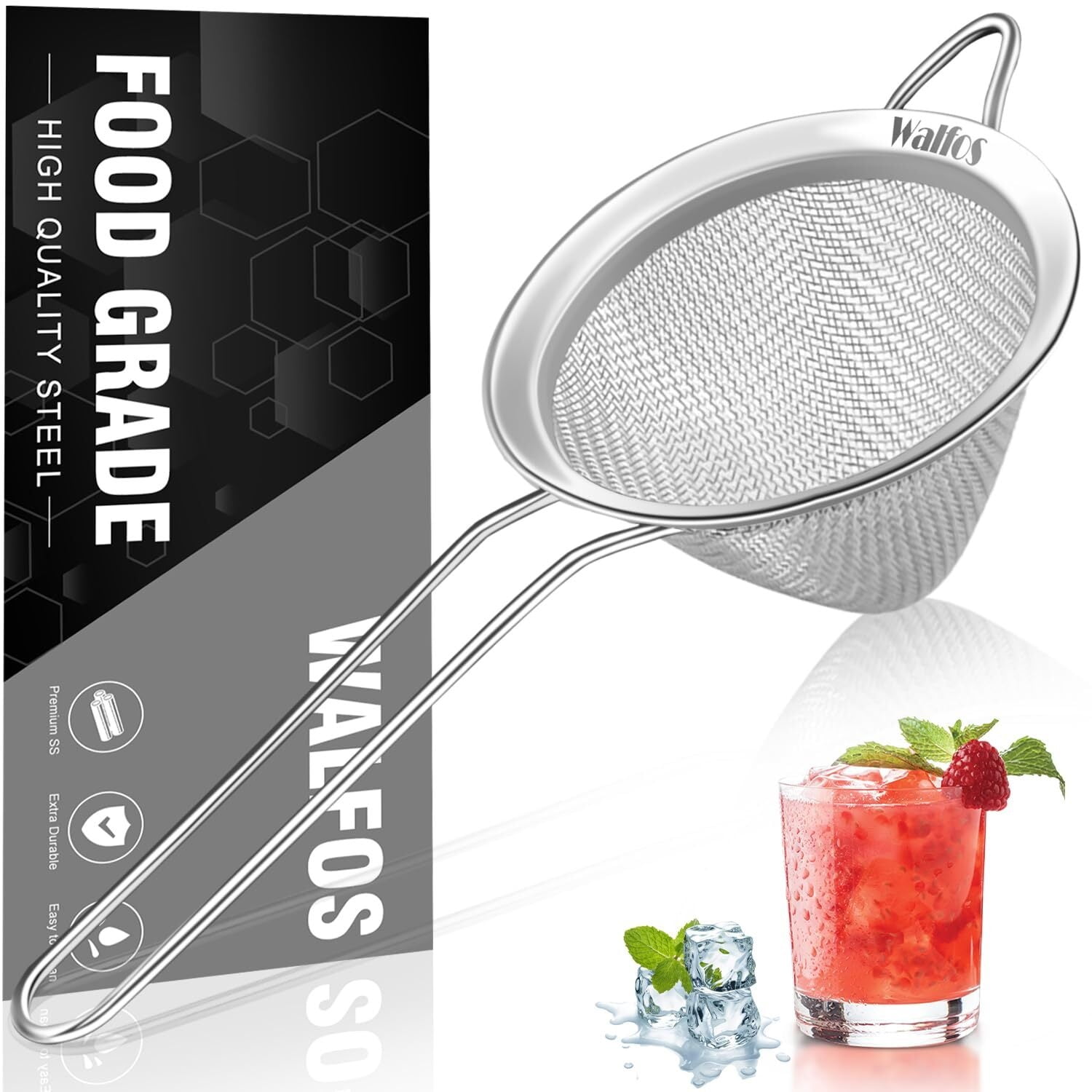Fine Mesh Strainer Set of 3, Stainless Steel Wire Strainers - Walmart.com