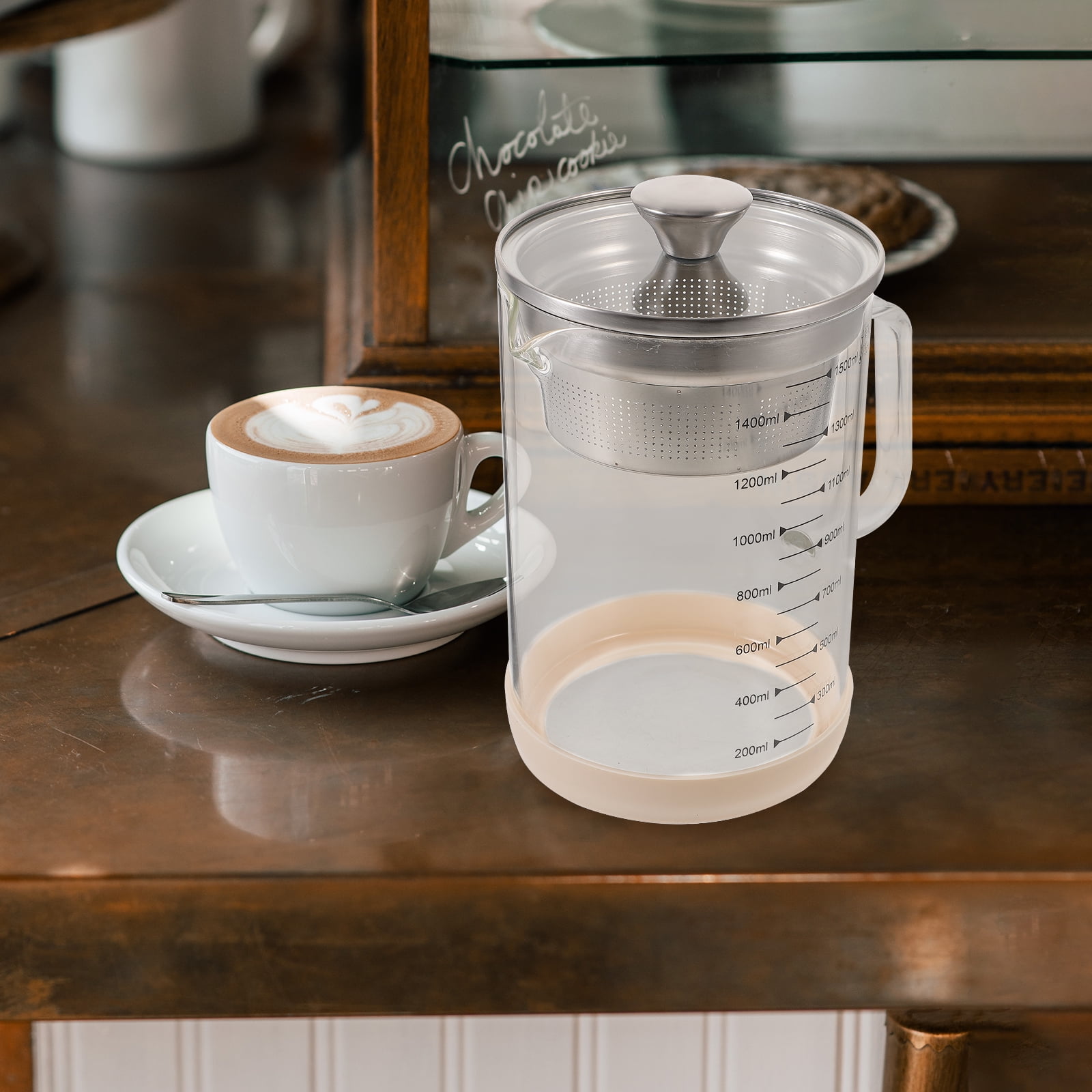 PENIKOKO Multi Color Stainless Steel Filter Tea Pot with Fine Mesh ...