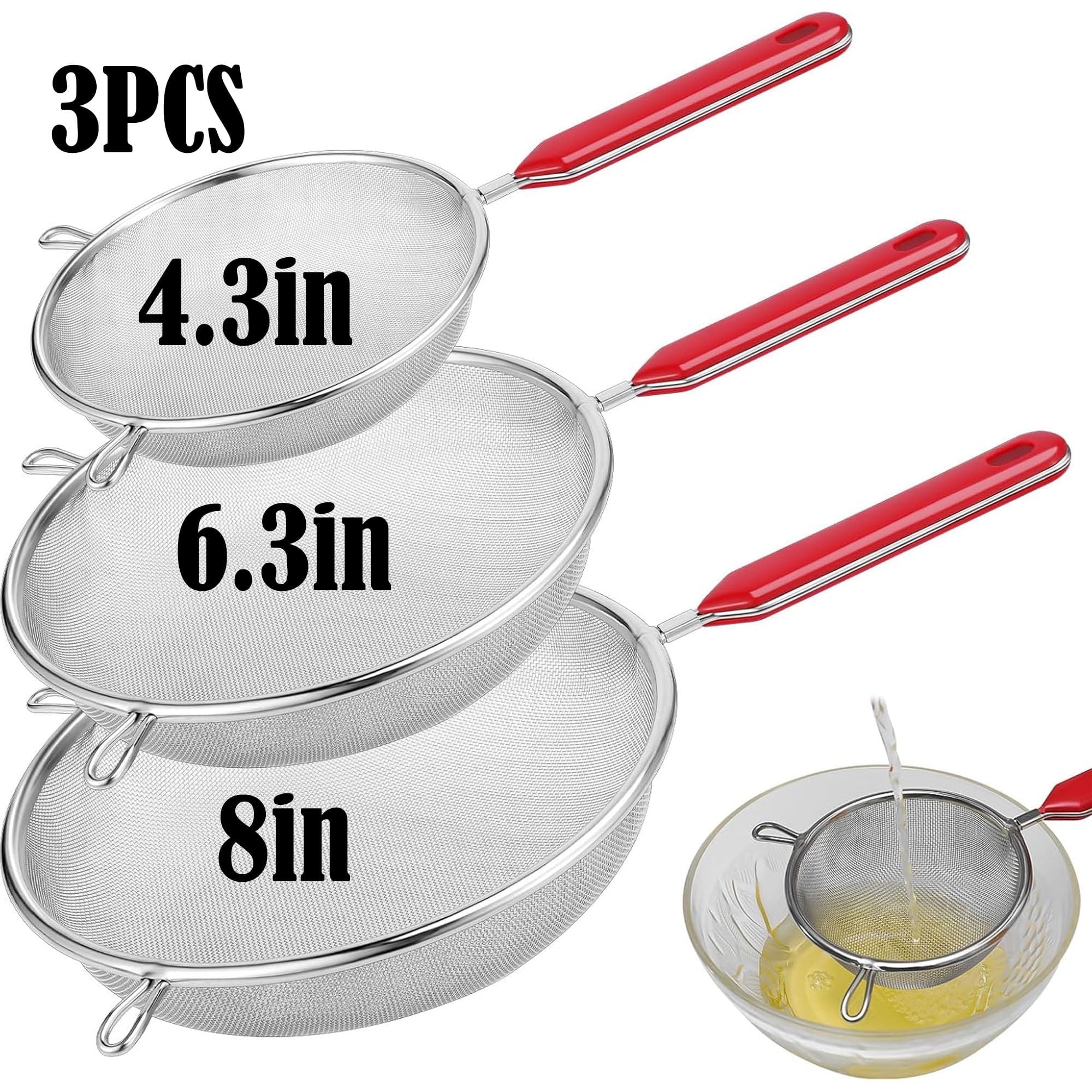 Fine Mesh Strainer Stainless Steel Wire Strainers for Kitchen ...