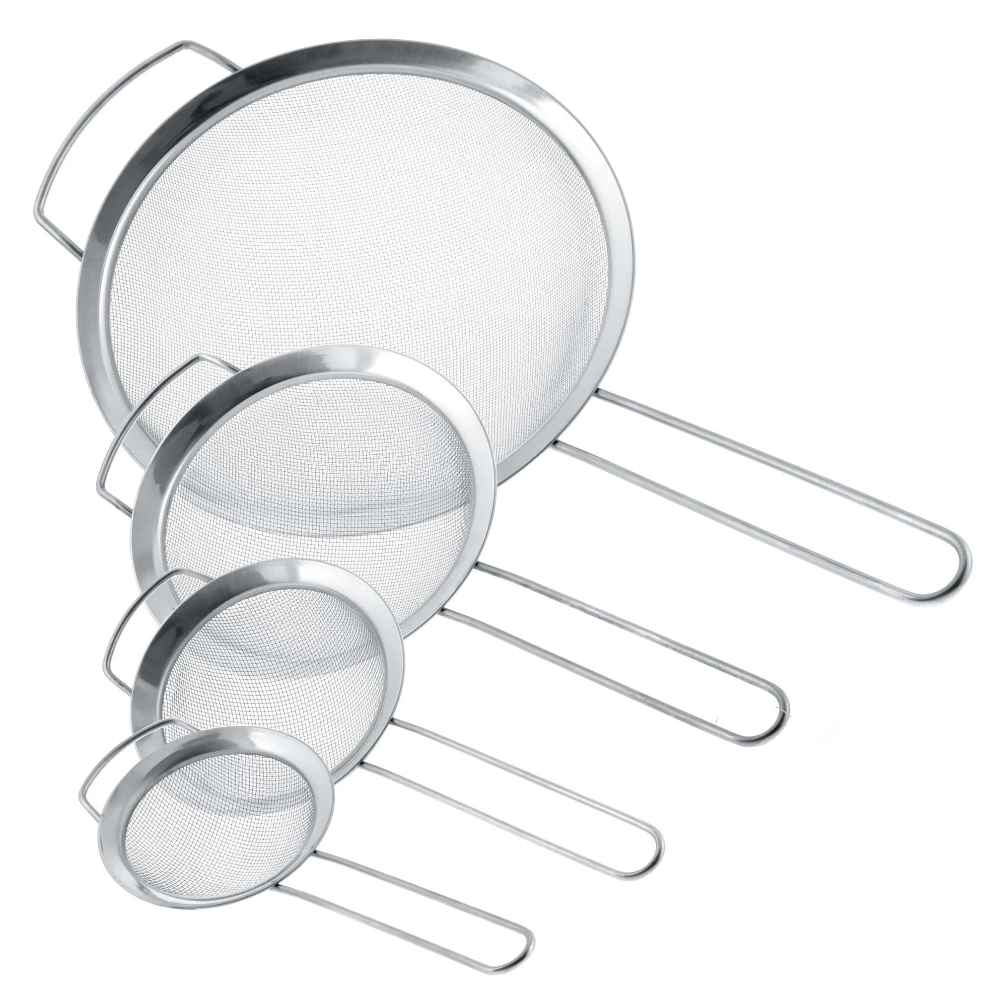 Fine Mesh Strainers Set, Premium Stainless Steel Colanders and Sifters ...