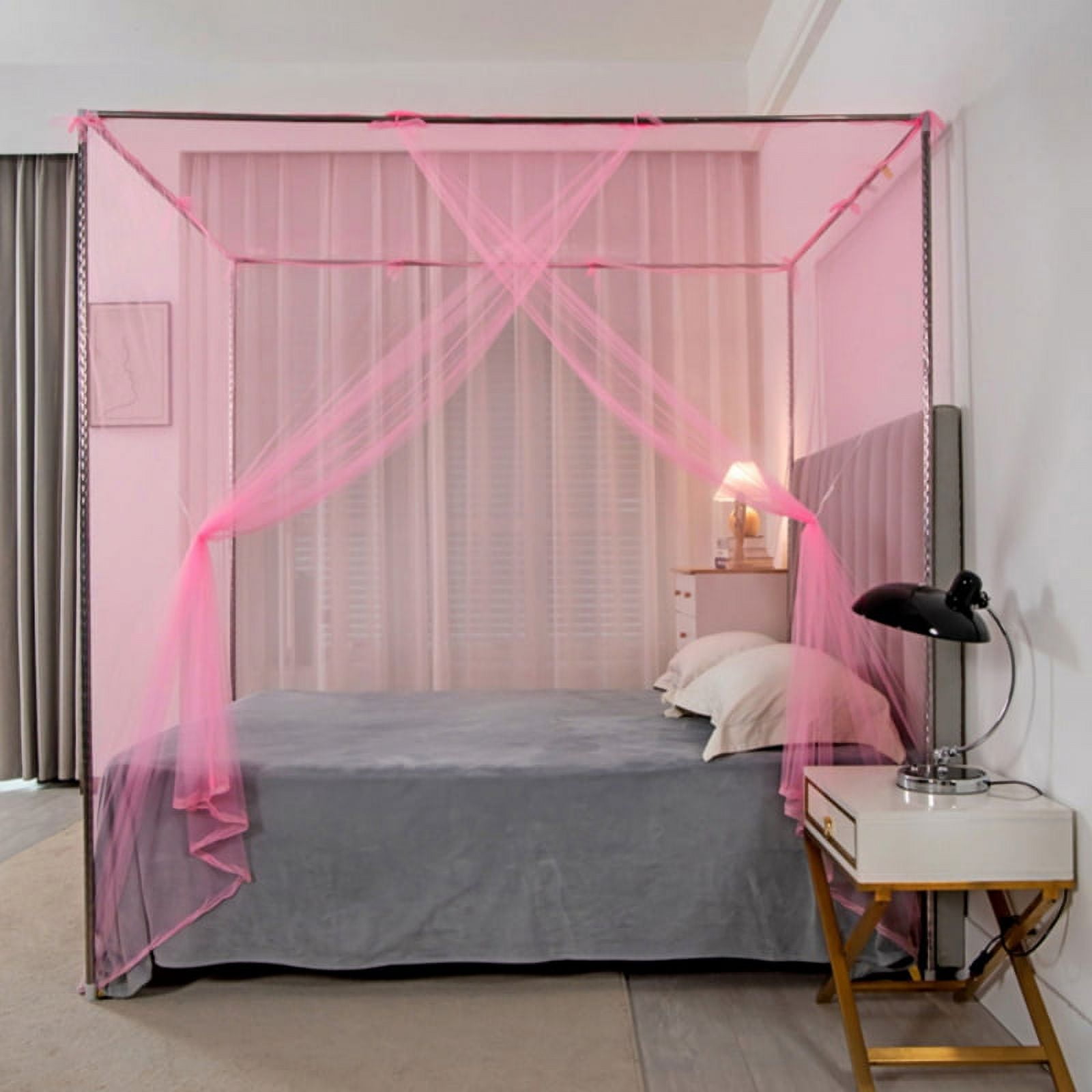 Fine Meshes Mosquito Large Square Net for Single Bed One Door Opening ...