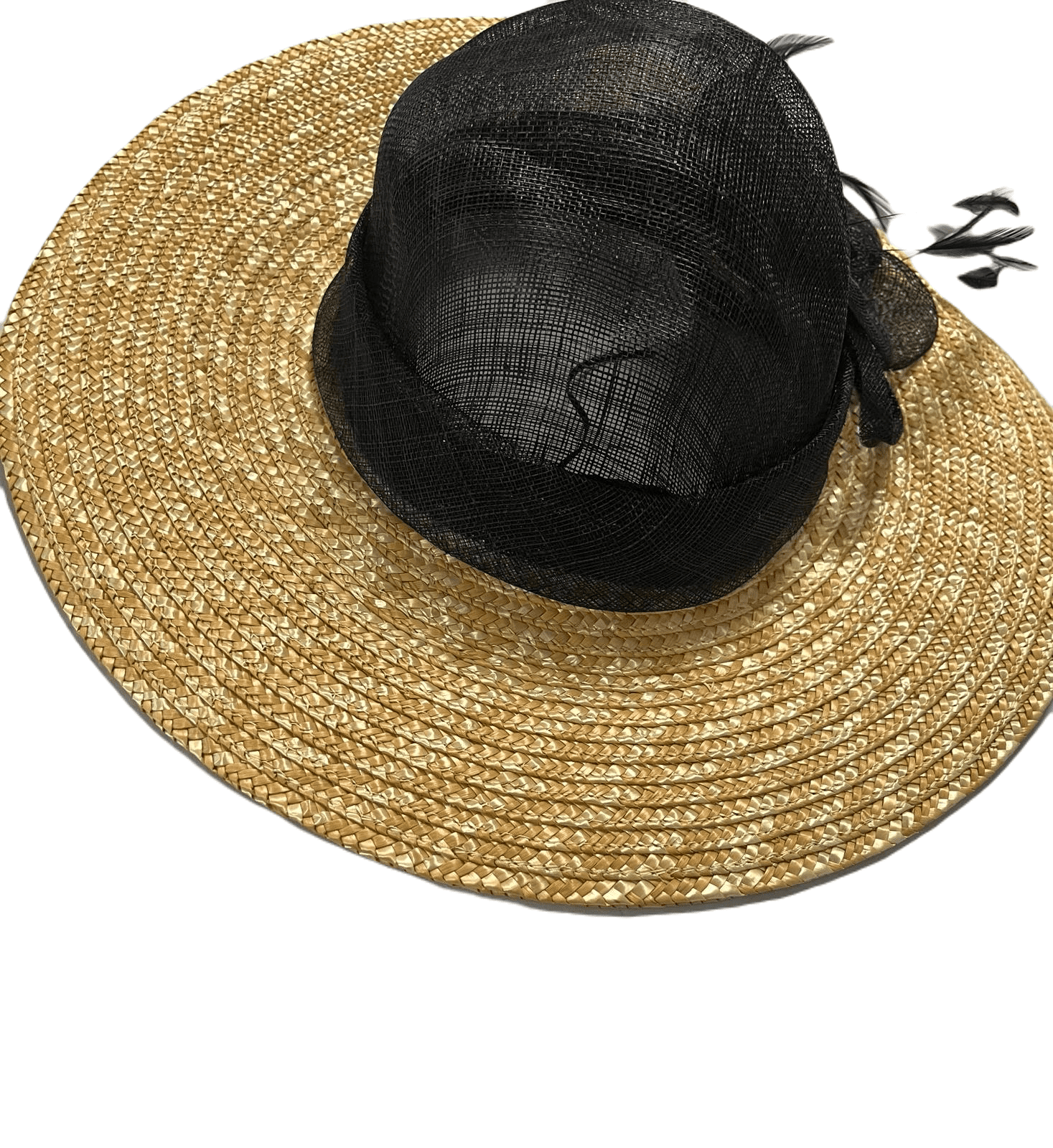Fine Millinery by August Hat Company Sinamay Wheatstraw Hat, Black ...