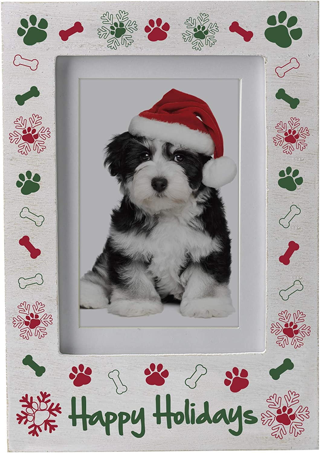 Fine Photo Gifts Happy Holidays Dog Paw 4x6 OR 5x7 Wood Single Picture ...