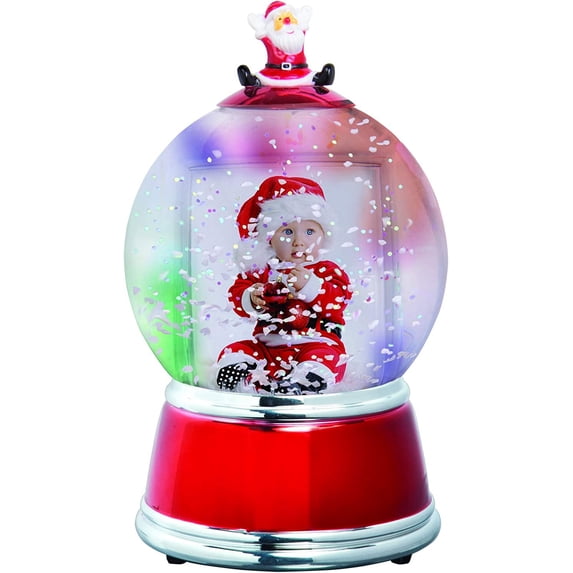 Fine Photo Gifts Santa Photo Snow Globe with Silver and Red Base ...