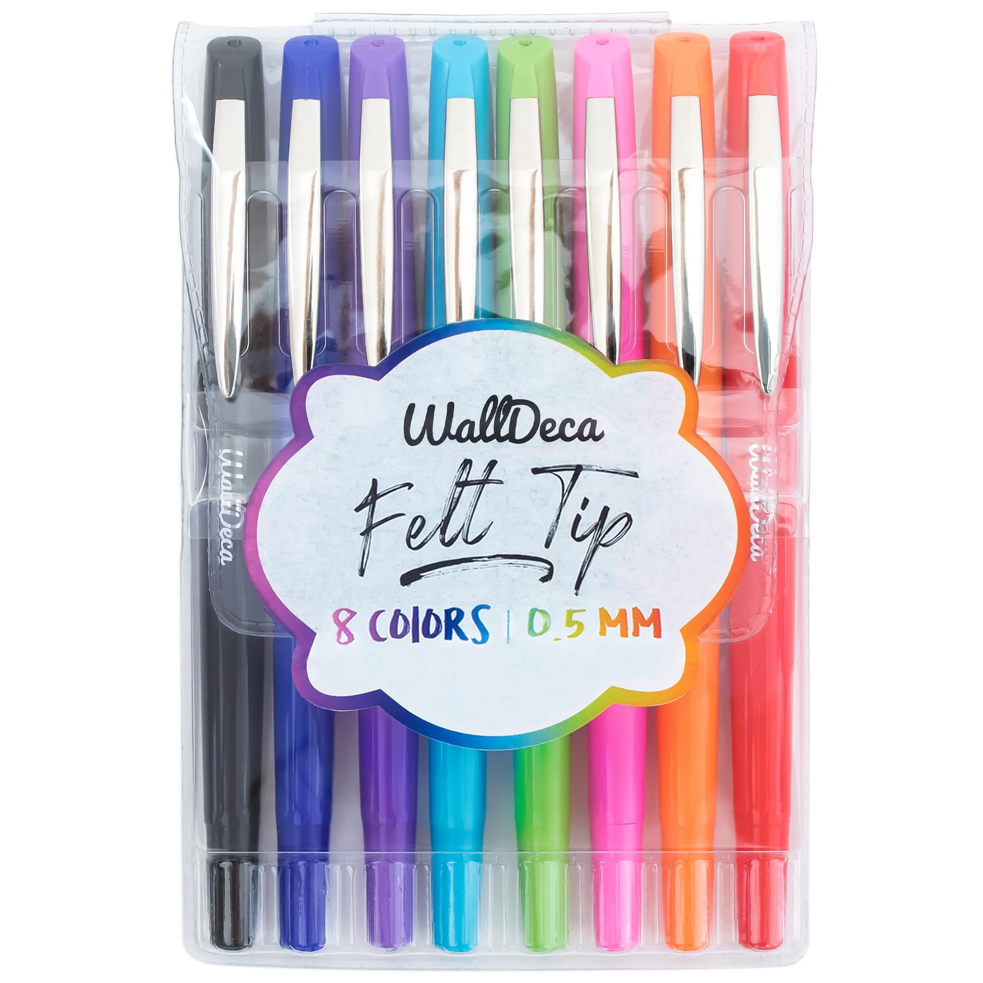 Fine Point Felt Tip Pens (0.5mm), Vibrant Multi-Colored Writing Set ...