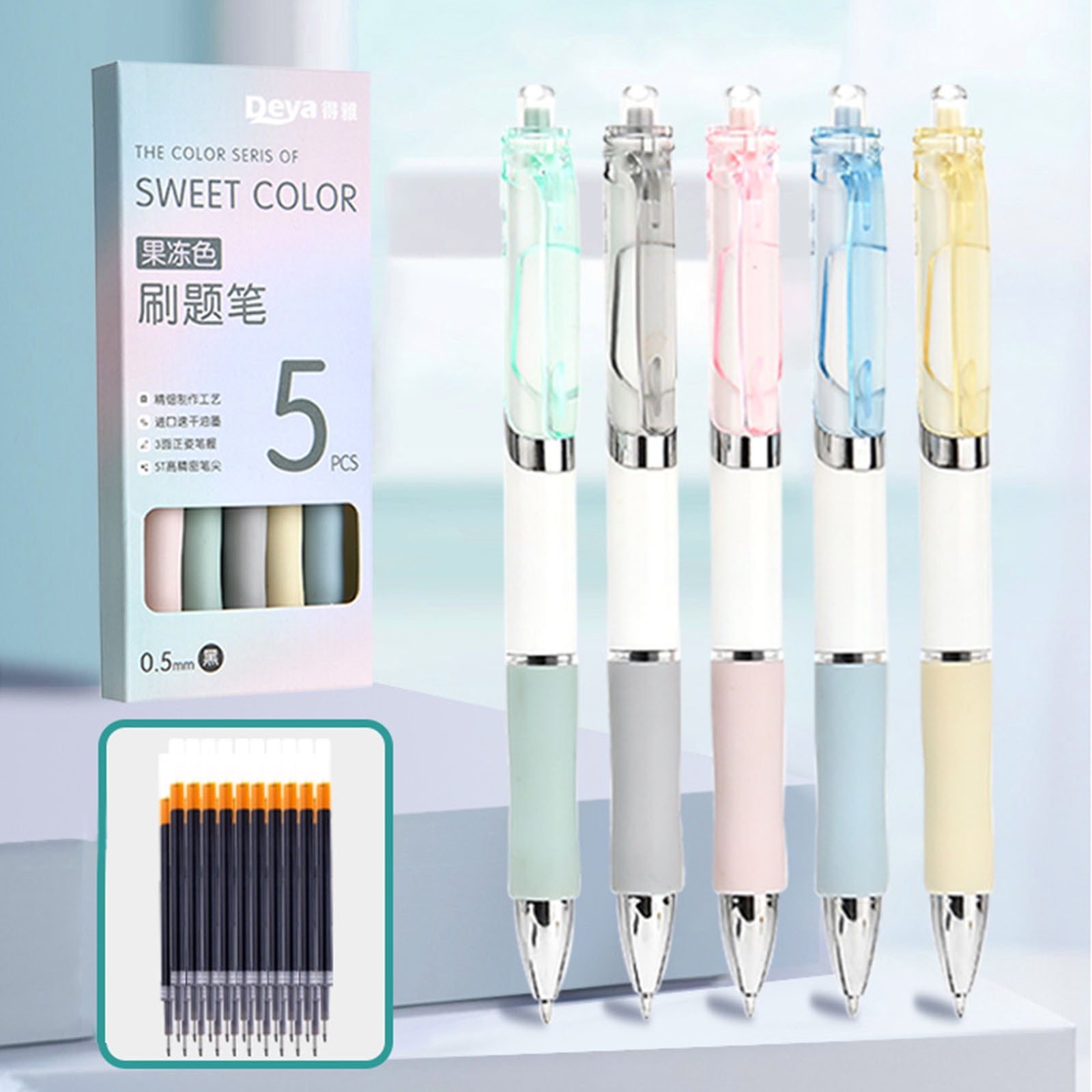 Fine Point Gel Pens for Exams & Office - Smooth Writing 0.5mm Tip ...