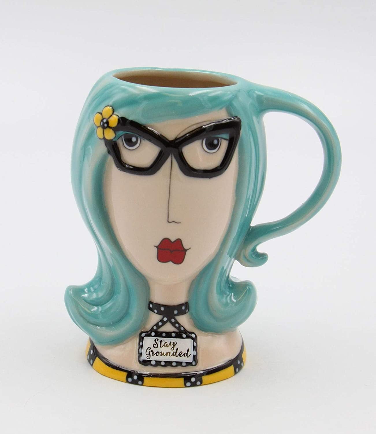 Fine Porcelain Dollymama's Stay Grounded Blue Dye Hair with Design ...