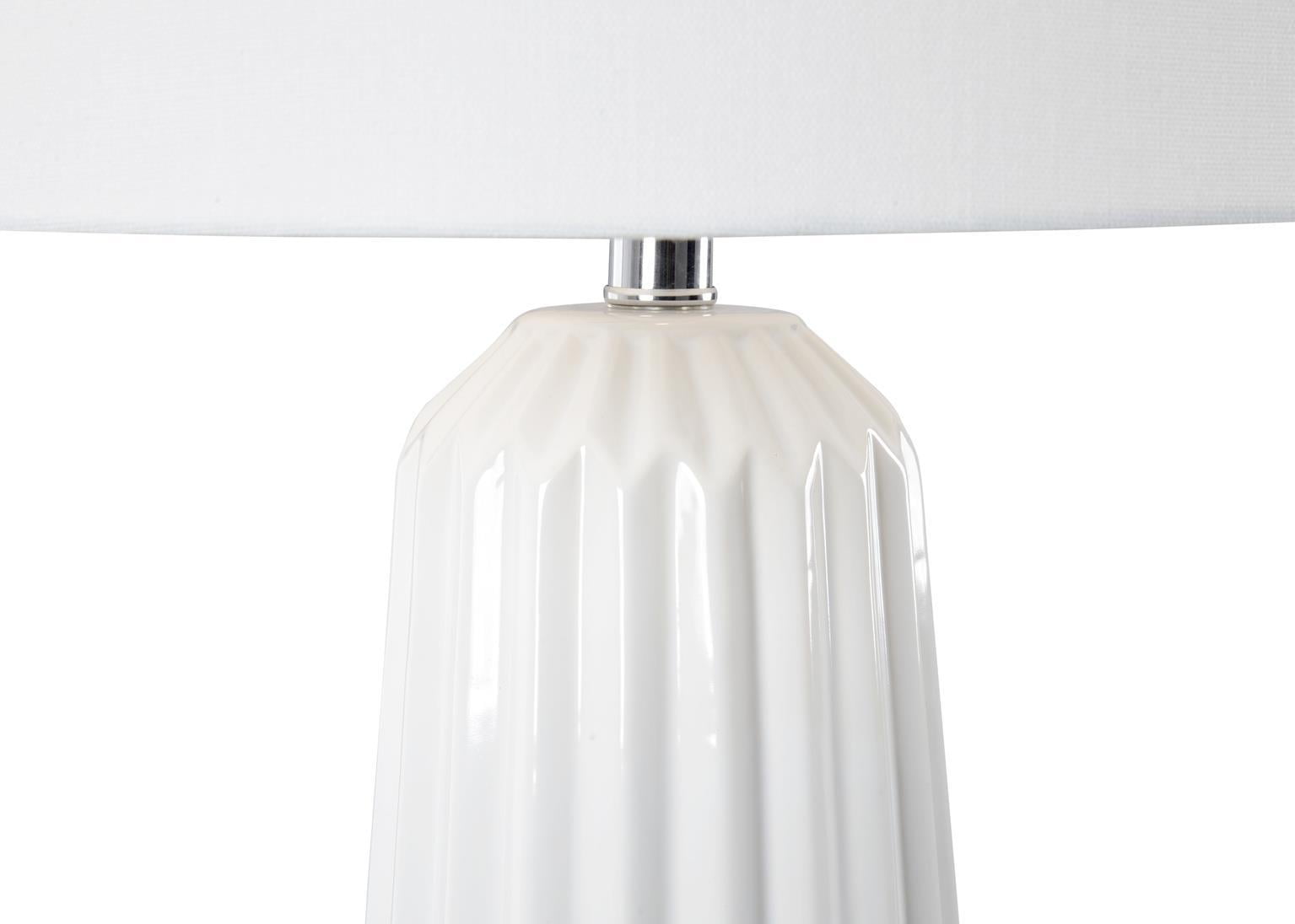 Fine Ribbed Ceramic Table Lamp with Nickel Accents - Walmart.com