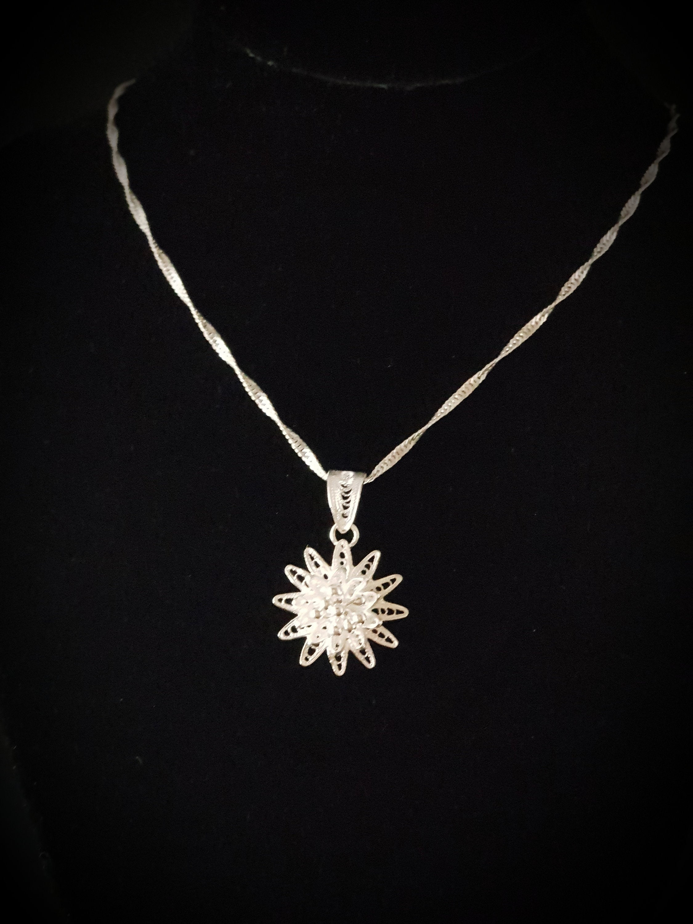 Fine Silver Assyrian Filigree Sun Necklace Pendant for Women Gift for ...