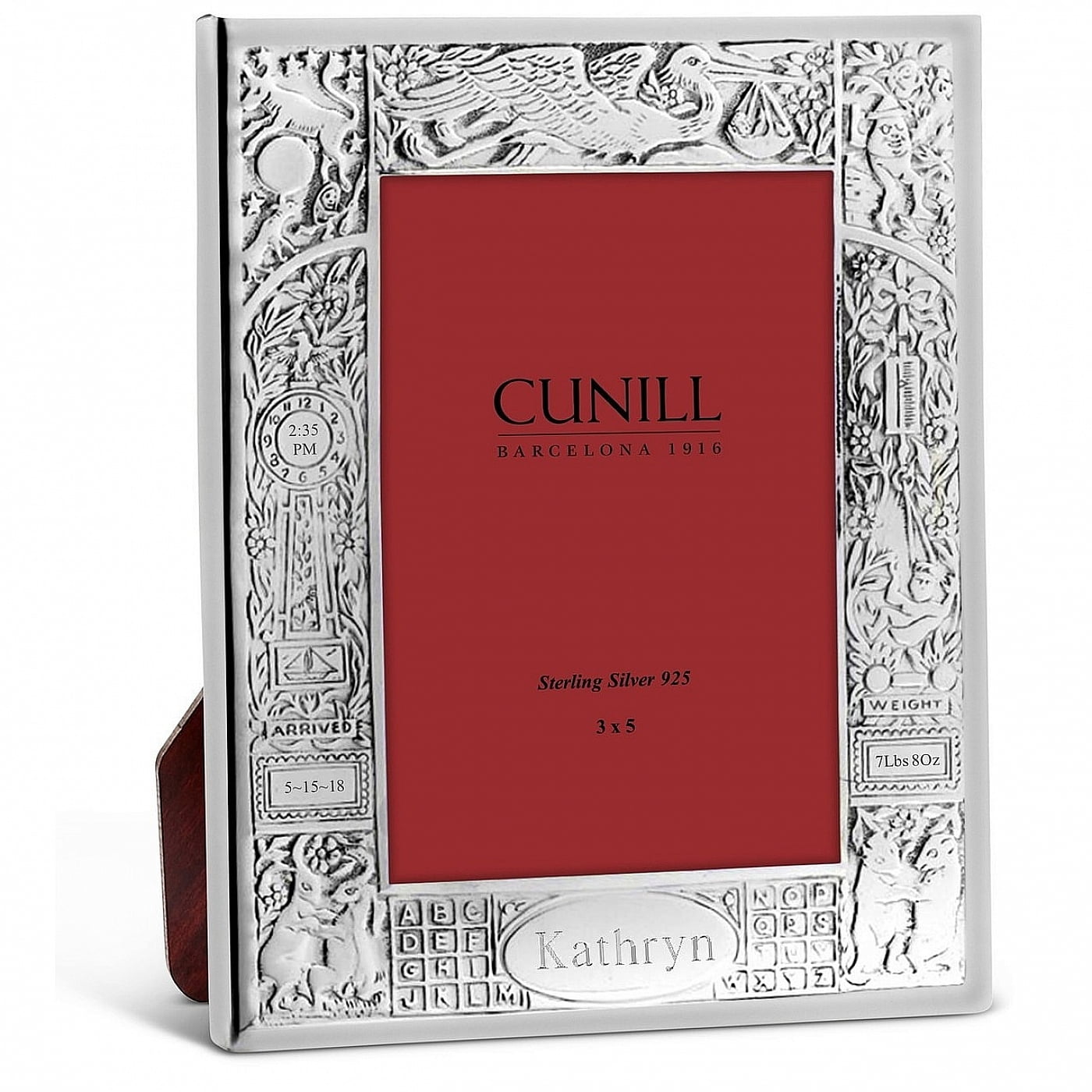 Fine Sterling Silver STORK BIRTH RECORD Frame by Cunill - 3x5 - Walmart.com