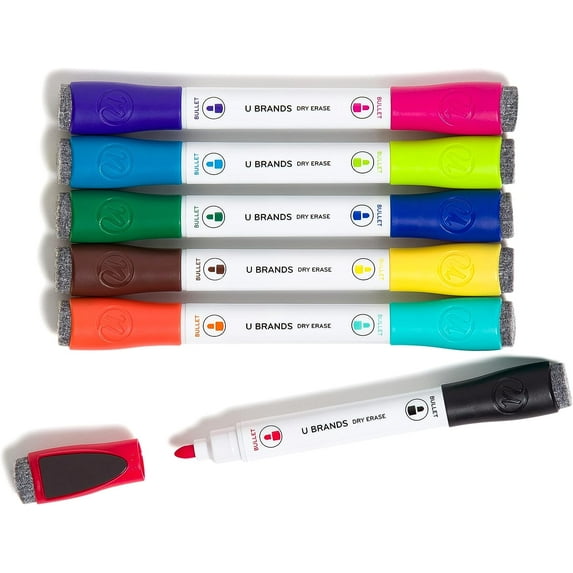 Fine Tip Dry Erase Markers with Eraser, Magnetic Double Ended ...