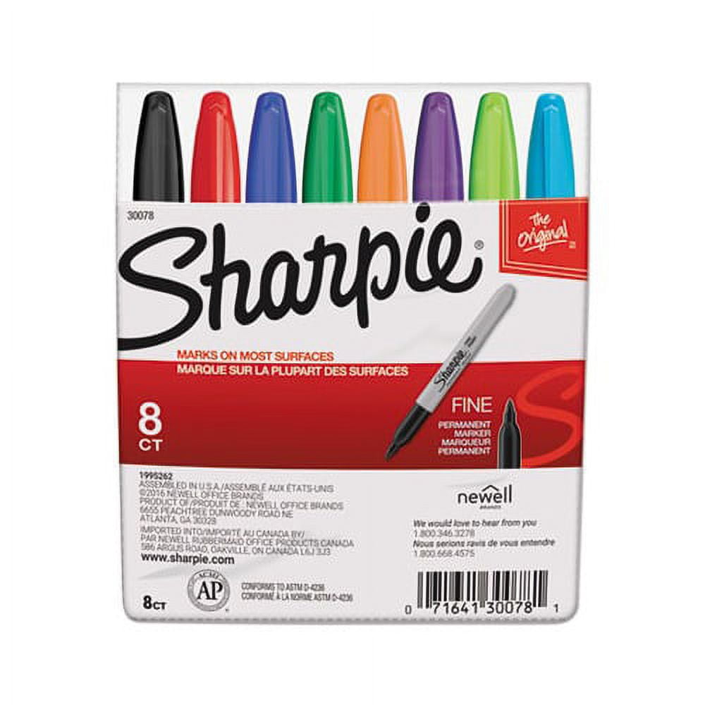 Fine Tip Permanent Marker Assorted Colors, 8/Set - Walmart.com