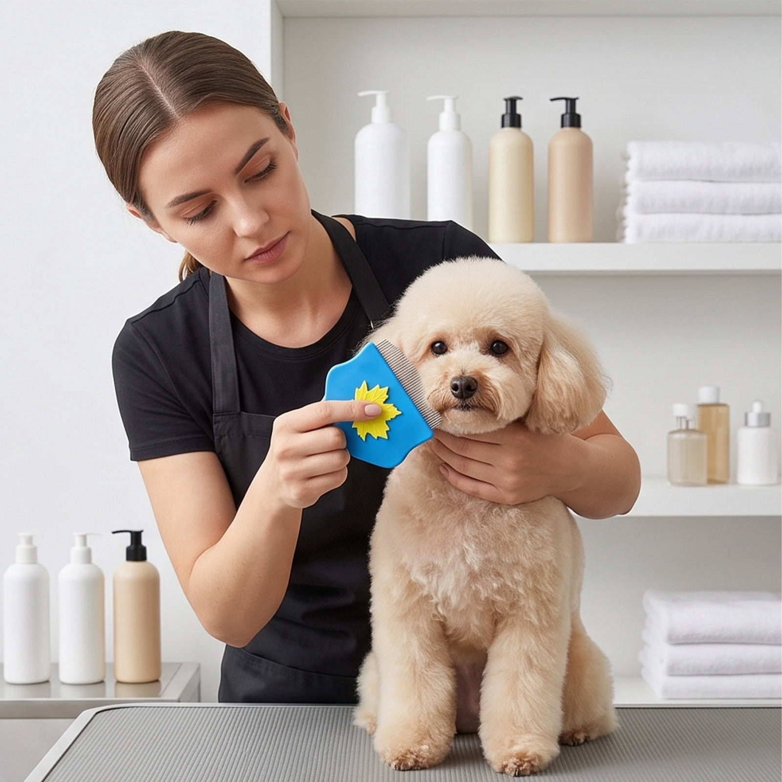 Fine Tooth Pet Facial Grooming Comb, Mini Curved Detail Comb, Tidy Up ...