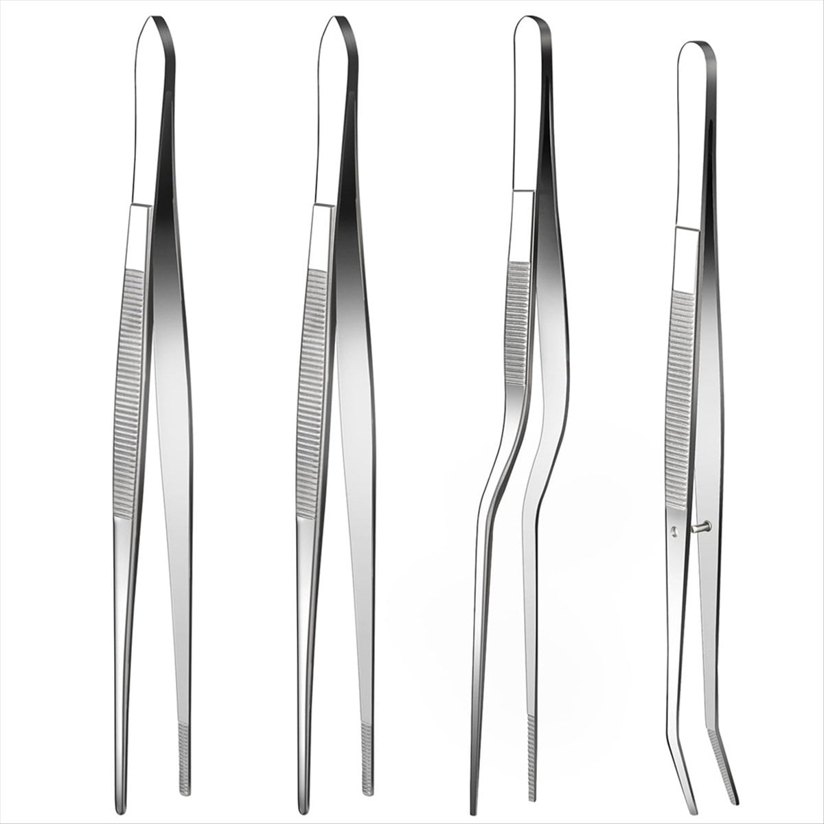 Fine Tweezer Tongs,4Pcs Cooking Tweezers,6.3Inch Stainless Steel Food ...