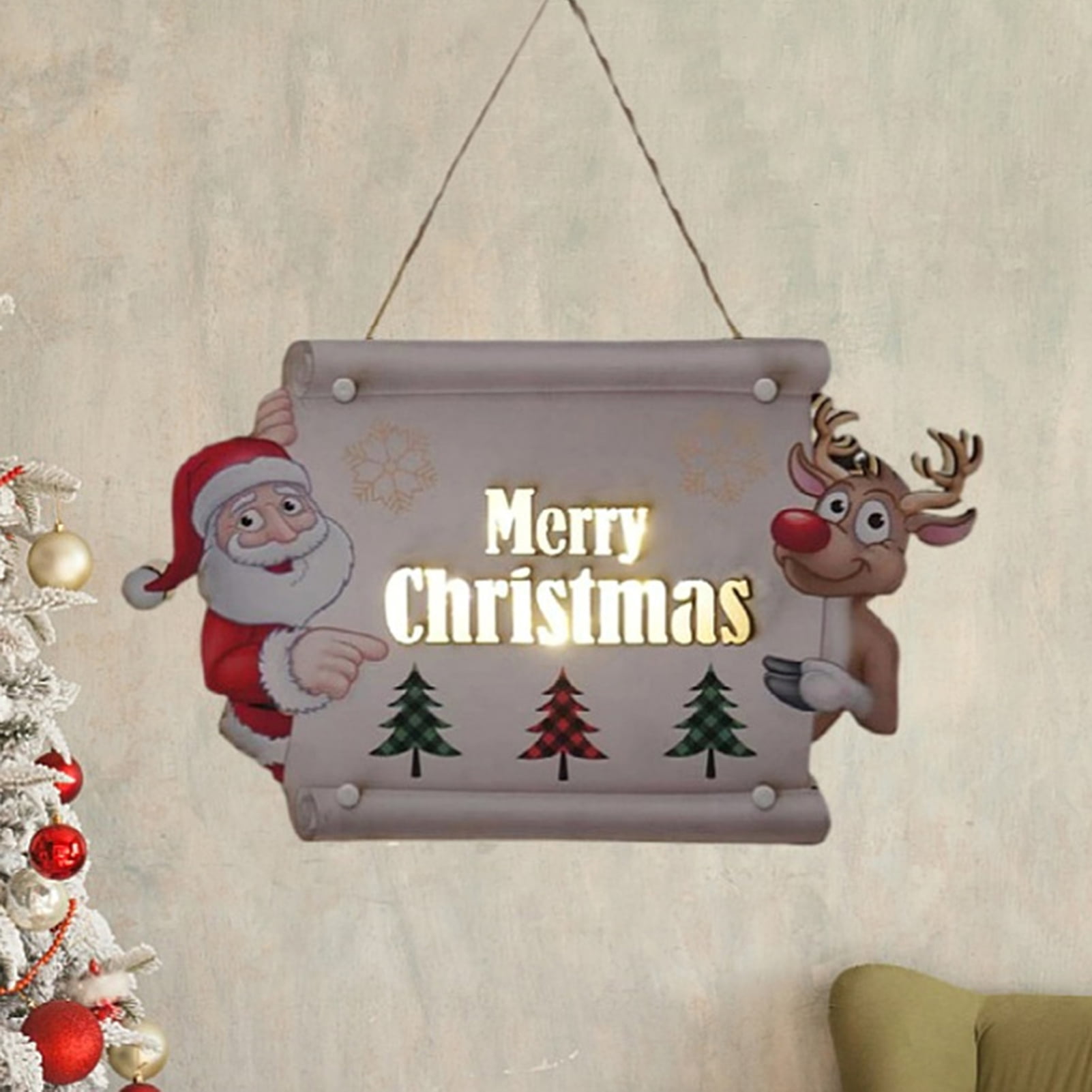 Fine Workmanship Hanging Welcome Sign LED Christmas Door Decoration ...