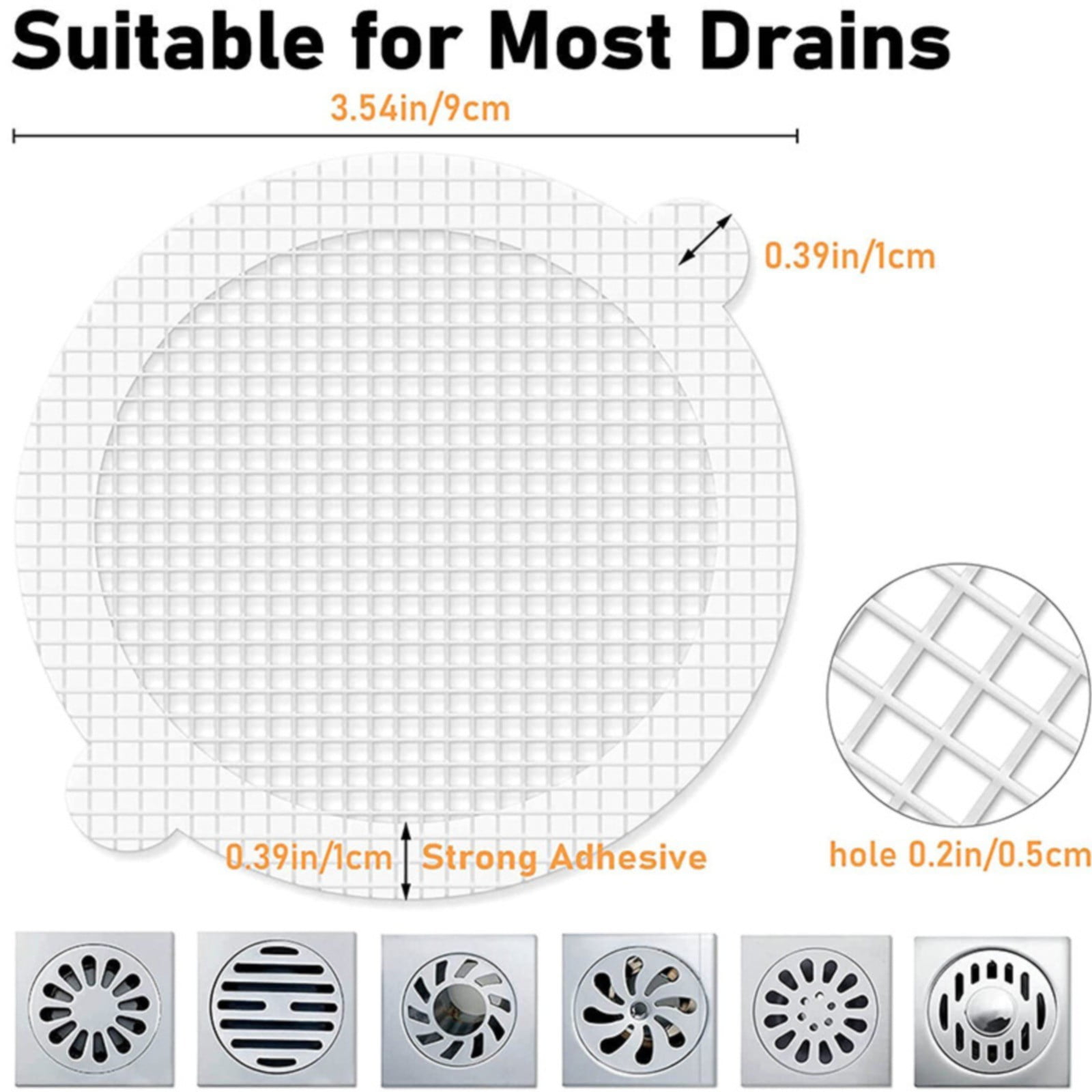Fine sieve mesh strainer! Disposable Shower Drain Hair Catcher Mesh ...