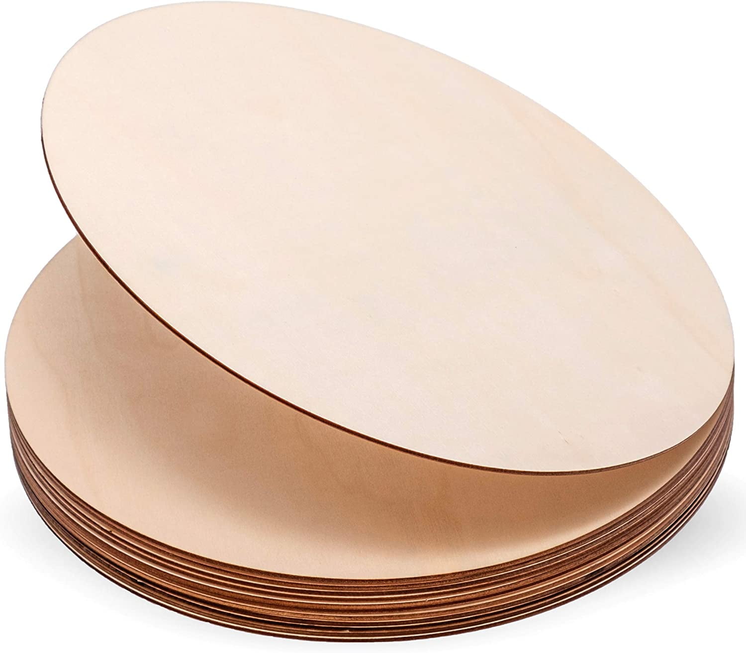 FineCutOut Wood Plywood Circles for Crafts, Pack of 12 Unfinished Wood ...