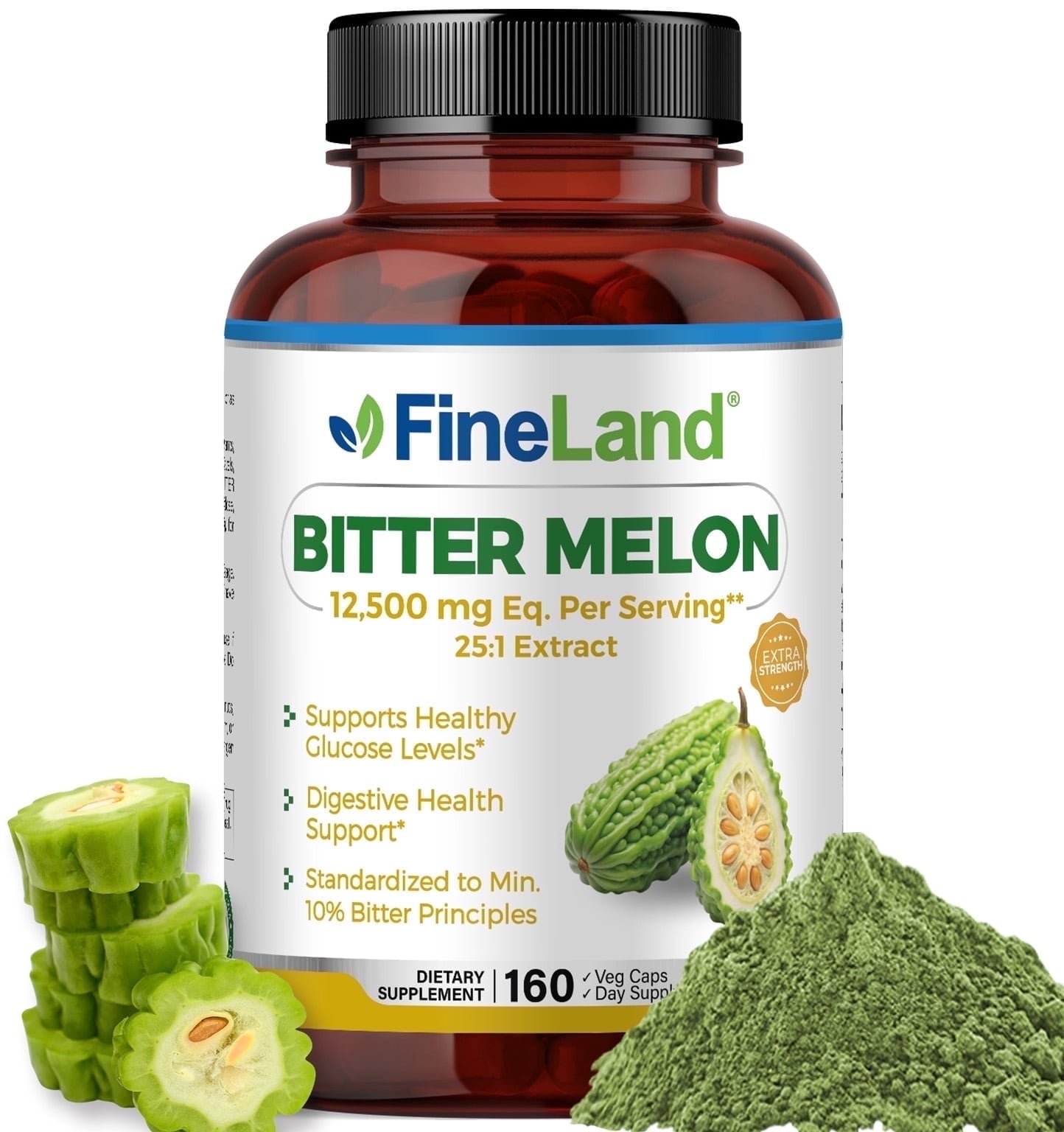 Fineland Vitamins Bitter Melon Extract Vegan Capsules, 160 ct - Walmart.com
