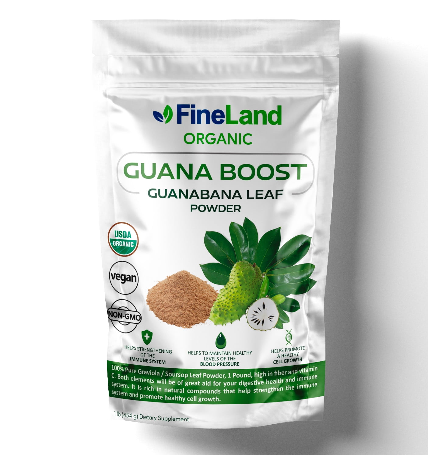 FineLand Guana Boost Guanabana Leaf Powder, Immune Function, Systemic ...