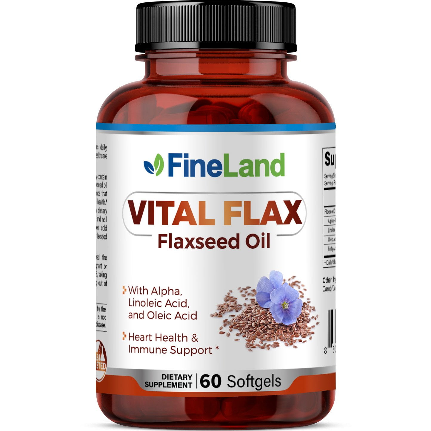 FineLand Vital Flax Alpha Linoleic Acid & Oleic Acid, Flaxseed Oil ...