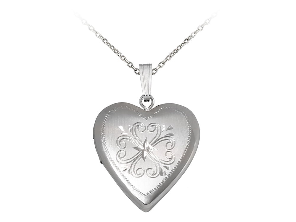 Finejewelers Sterling Silver 20mm Heart Infinite Love Locket, 16-18 ...