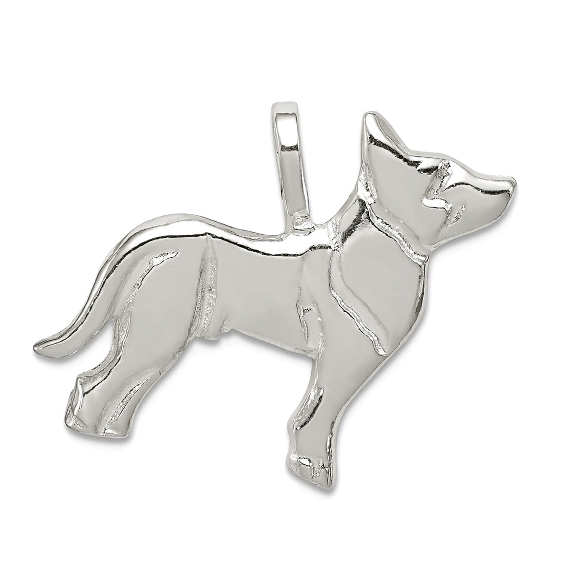 925 Sterling Silver Solid Polished Animal Pet Dog Charm 21x23mm Wide ...