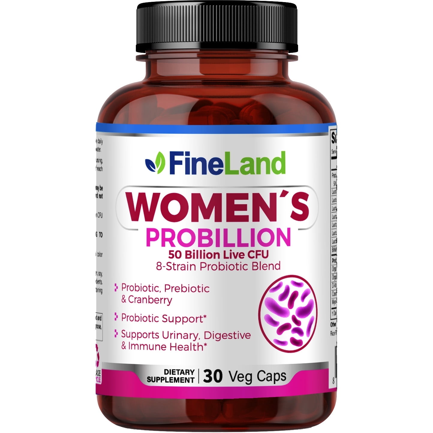 Fineland WOMEN’S PROBILLION-50 Billion Live CFU, 8-Strain Probiotic ...