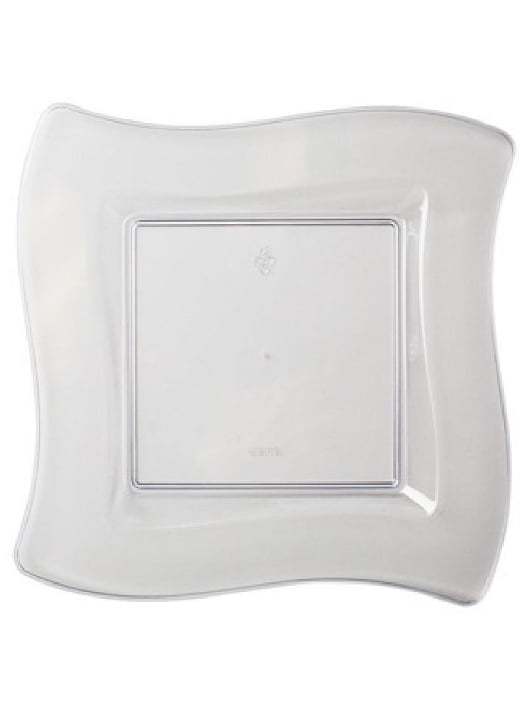 Fineline Setting Wavetrends Square Clear 6" Dessert Plastic Plates Case ...