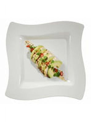Fineline Setting Wavetrends Square White 10" Dinner Plastic Plates 10ct ...