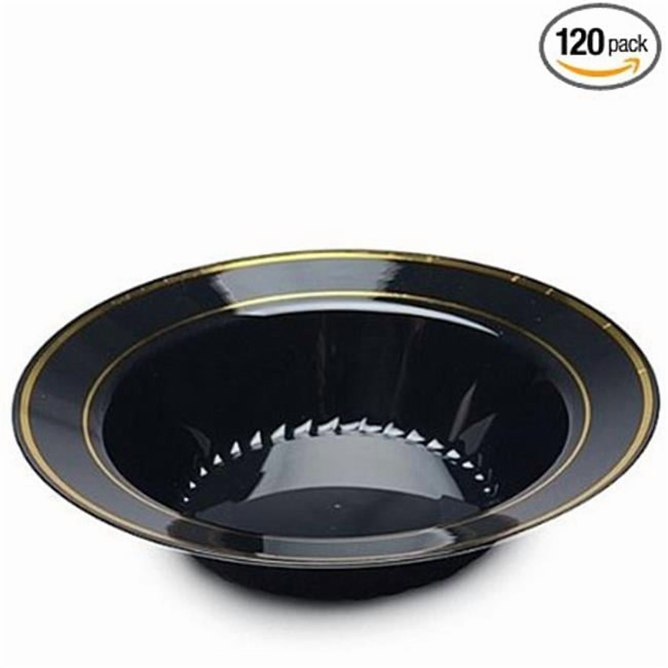 Fineline Settings 512-BKG Black & Gold 12 oz. Round Soup Bowl - Walmart.com