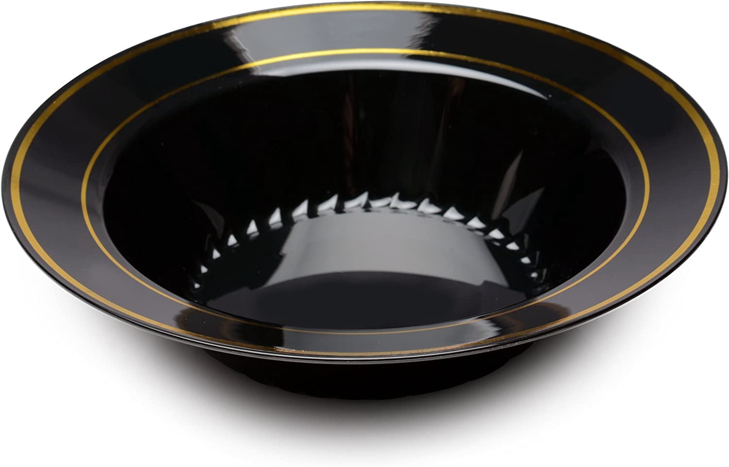 Fineline Settings HUHAN Black With Gold Round China-Like 12 oz. Bowl ...