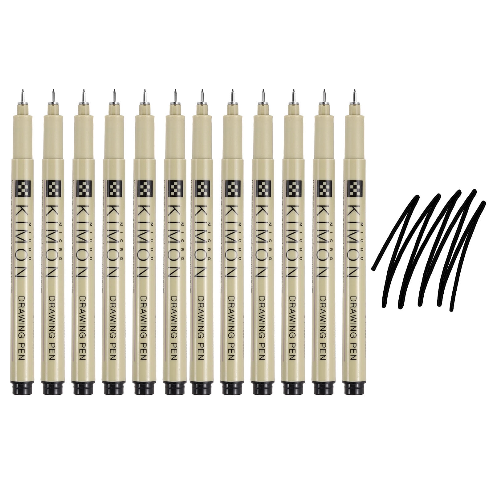 Fineliner Pens, 0.3mm Fine Points Drawing Pen for Sketching, Pack of 12 ...