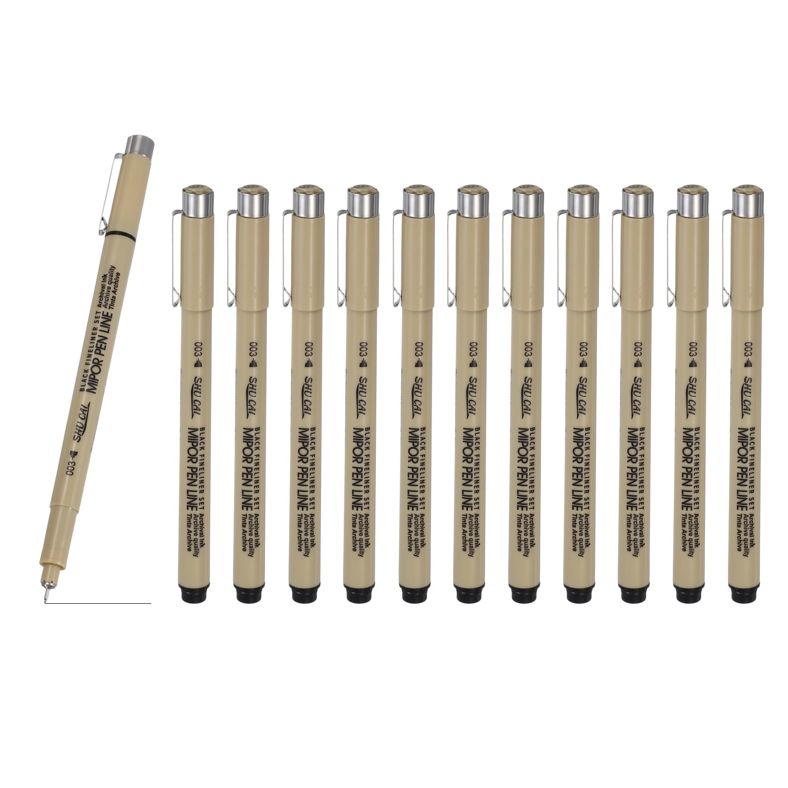 Fineliner Pens, 12 Pcs 003 0.15mm Fineliner Marker Black Waterproof Ink ...