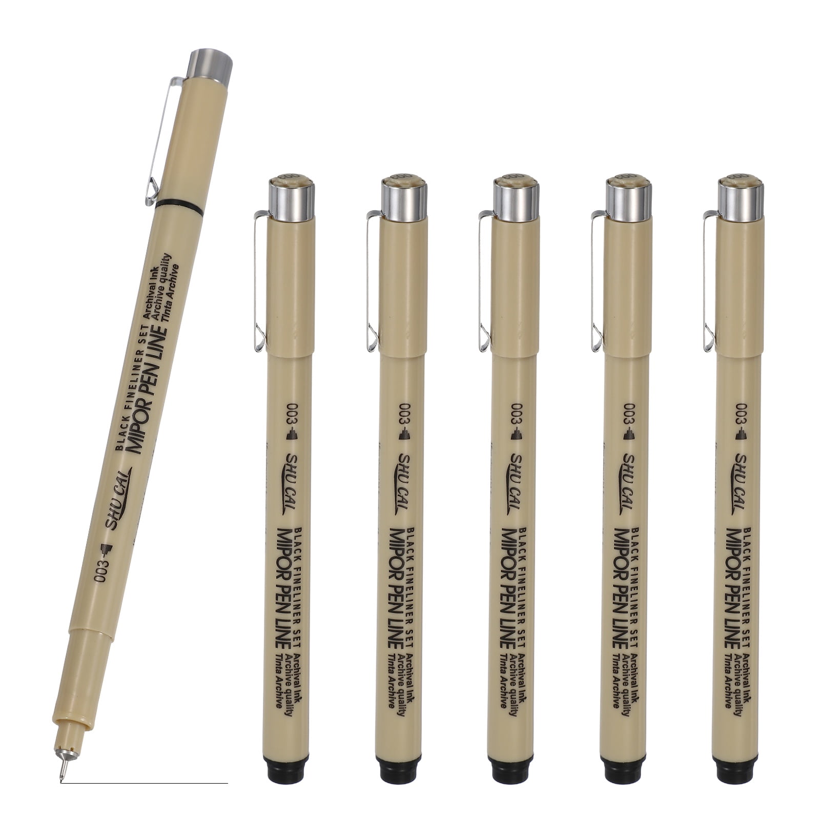 Fineliner Pens, 6 Pcs 003 0.15mm Fineliner Marker Black Waterproof Ink ...