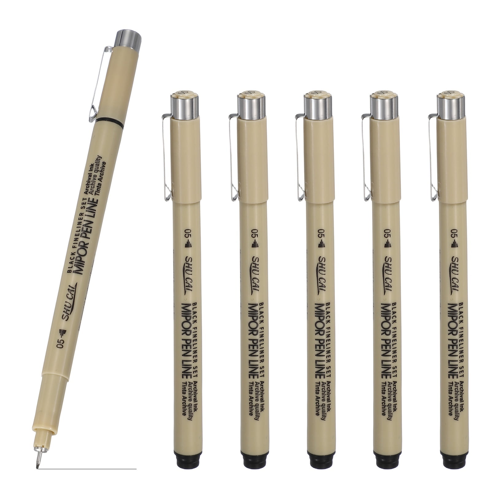 Fineliner Pens, 6 Pcs 05 0.45mm Fineliner Marker Black Waterproof Ink ...