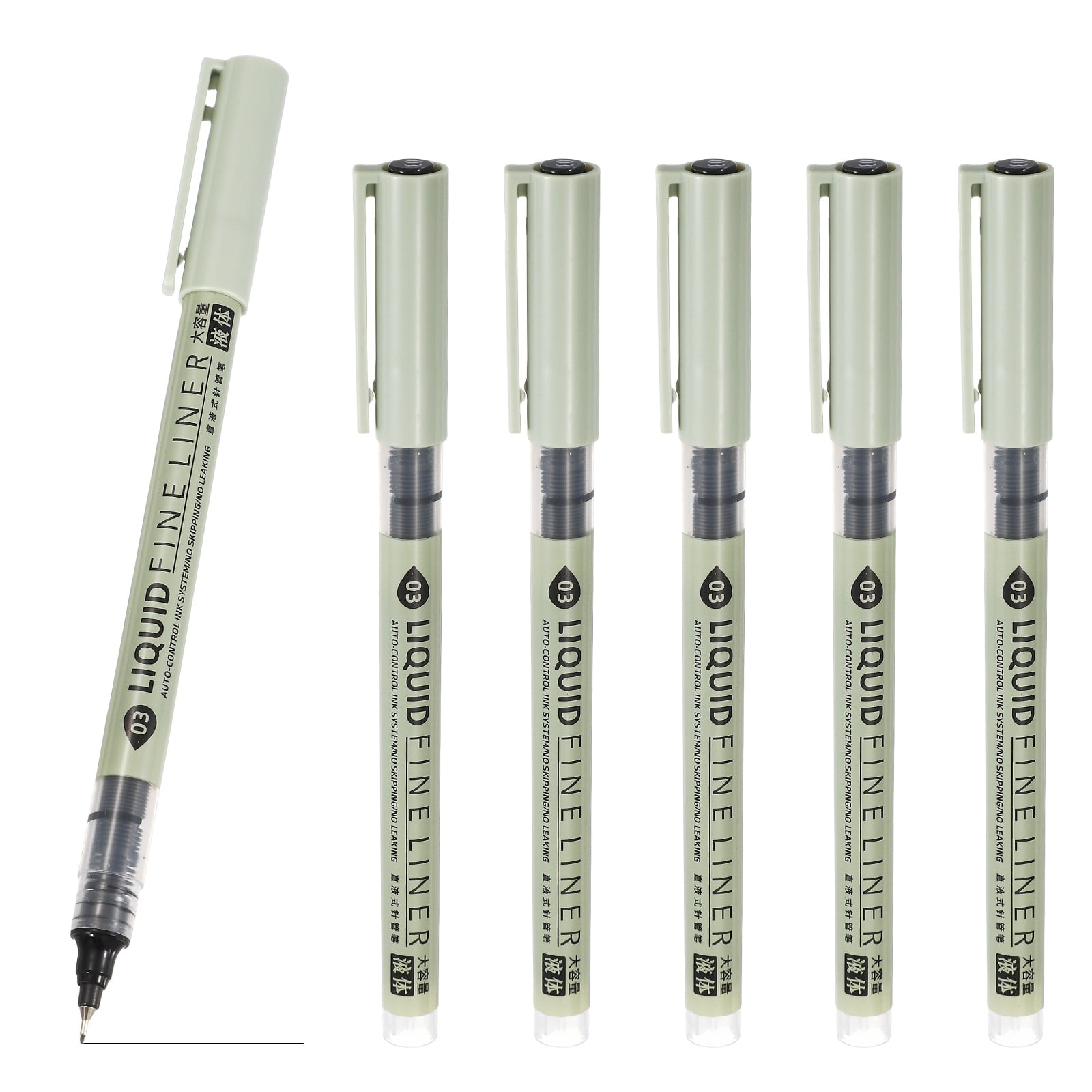 Fineliner Pens, 6 Pcs Black 03 0.35mm Fineliner Marker Waterproof Ink ...